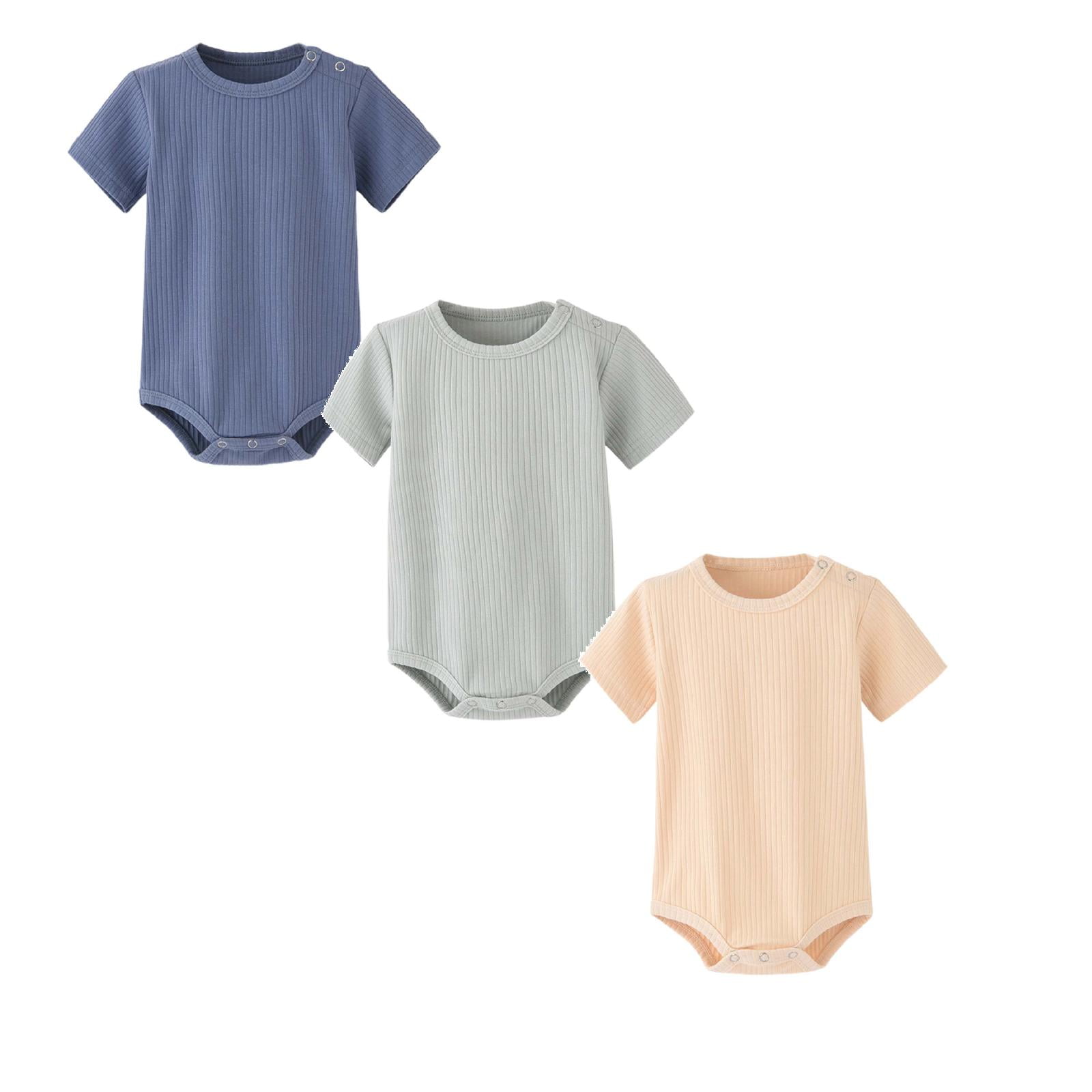3 Packs Baby Girl Clothes Baby Girls Boys Bodysuit Thin Backed Onesie ...