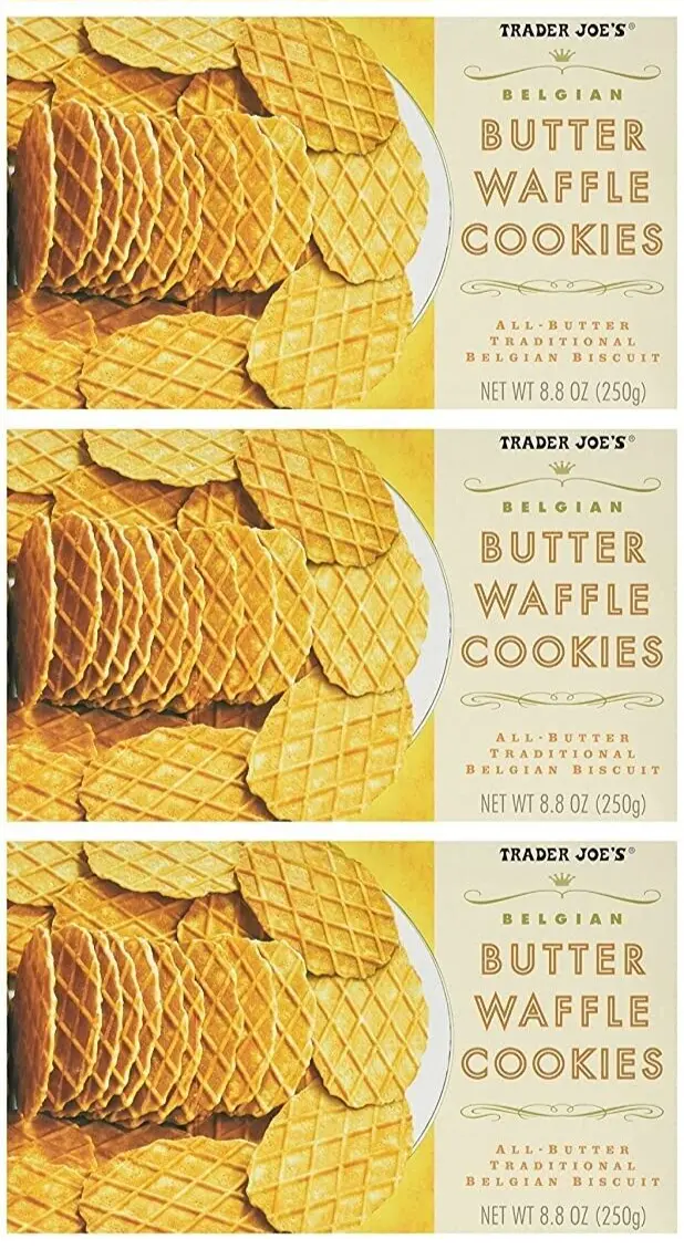 3 Packs Trader Joe's Belgian Butter Waffle Cookies 8.8 oz Each Pack ...