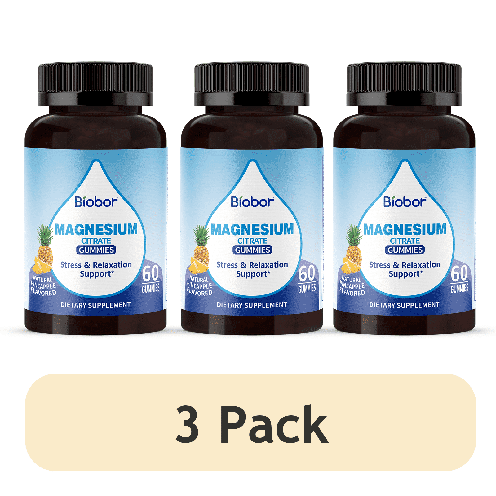 (3 Packs) Biobor Potassium Magnesium Gummies, Magnesium Citrate ...