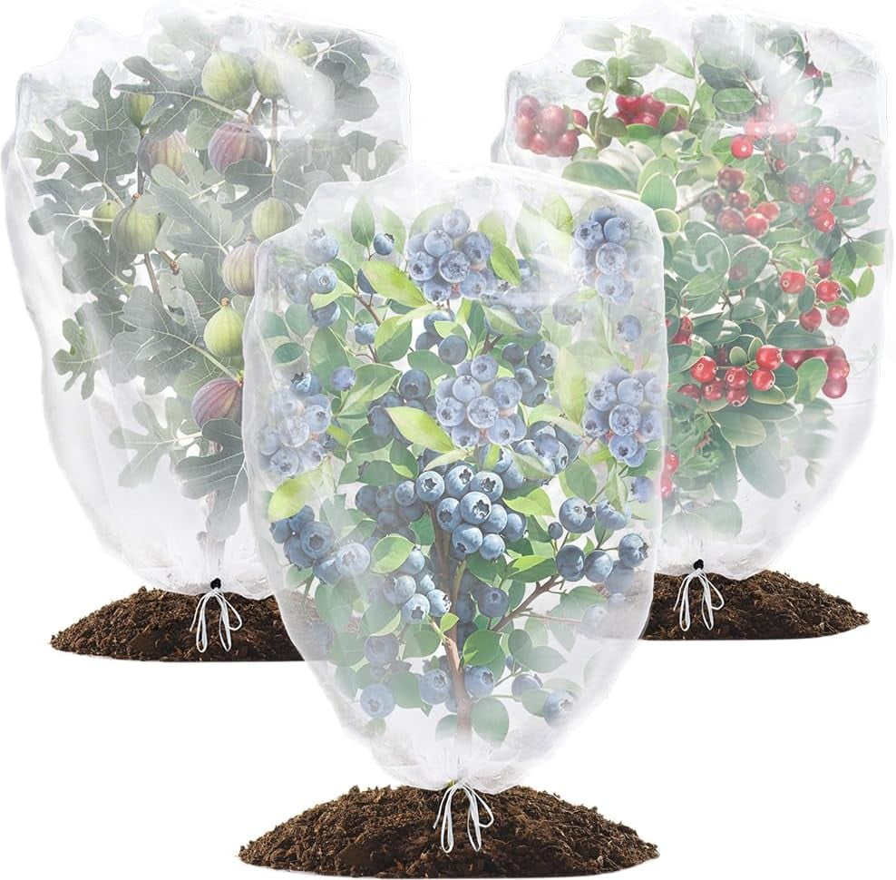 3 Packs Blueberry Bushes Netting Cover with Drawstring, 3.3Ft x 2.6Ft ...