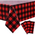 3 Packs Buffalo Check Plaid Table Cloth 54 x 108 Inches Red and Black ...