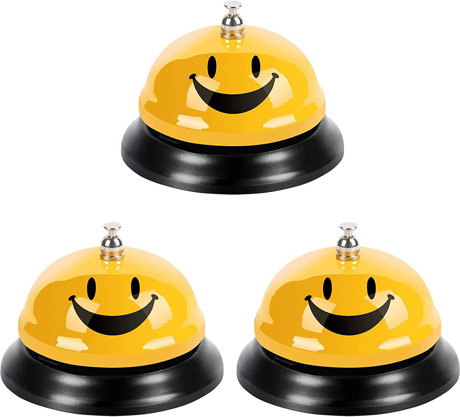 3 Packs Call Bells Service Bell for Desk, 3.35 Inch Diameter Smile Desk ...