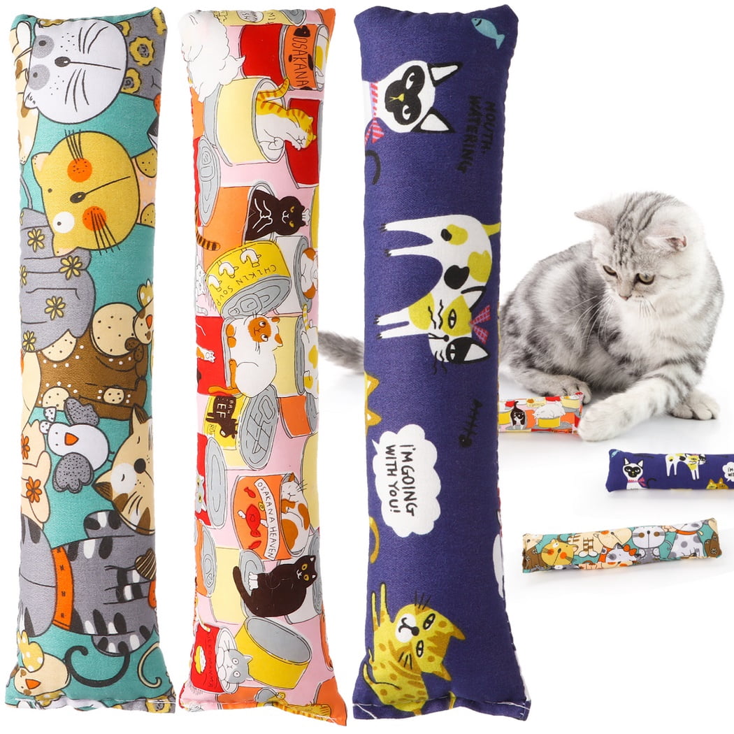 Byepica Catnip Kicker Toys, 3 Packs, Interactive Chew Pillows for Cats ...