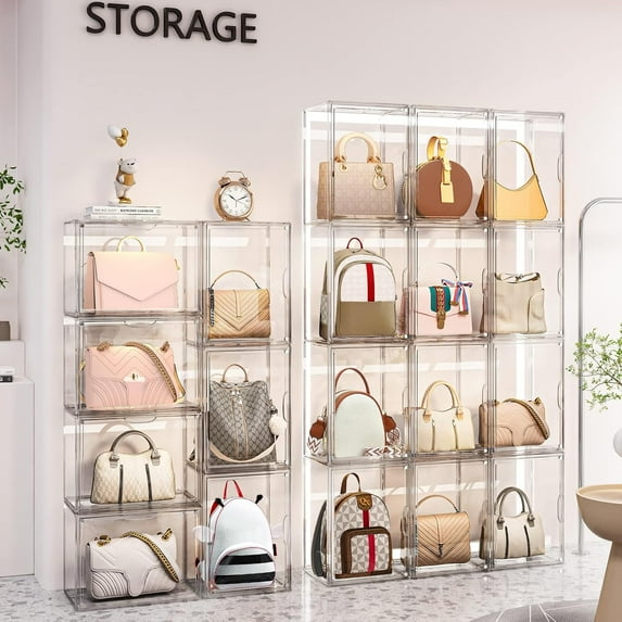 3 Packs Clear Handbag Storage Organizer for Closet, Acrylic Display ...