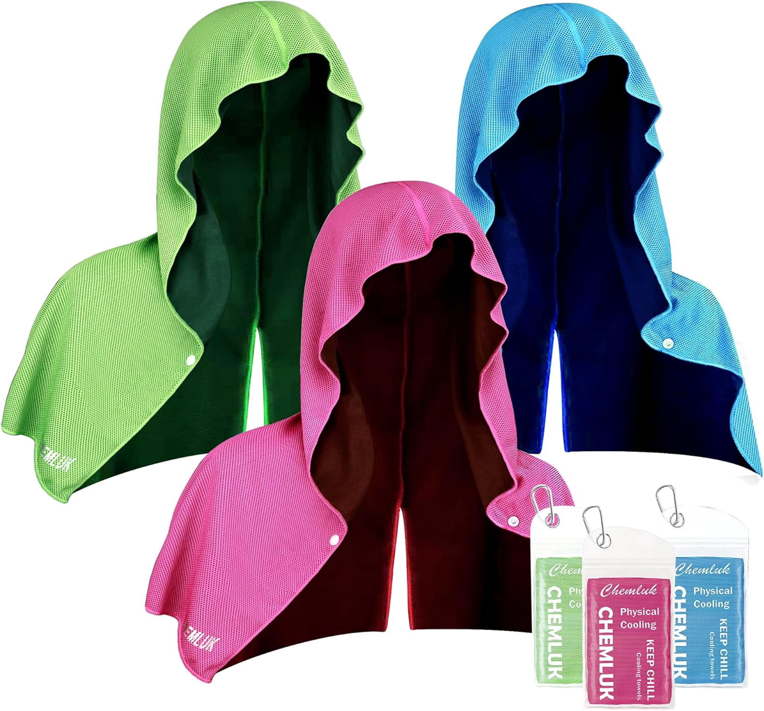 3 Packs Cooling Hoodie Towel - Cooling Towels for Neck and Face ...