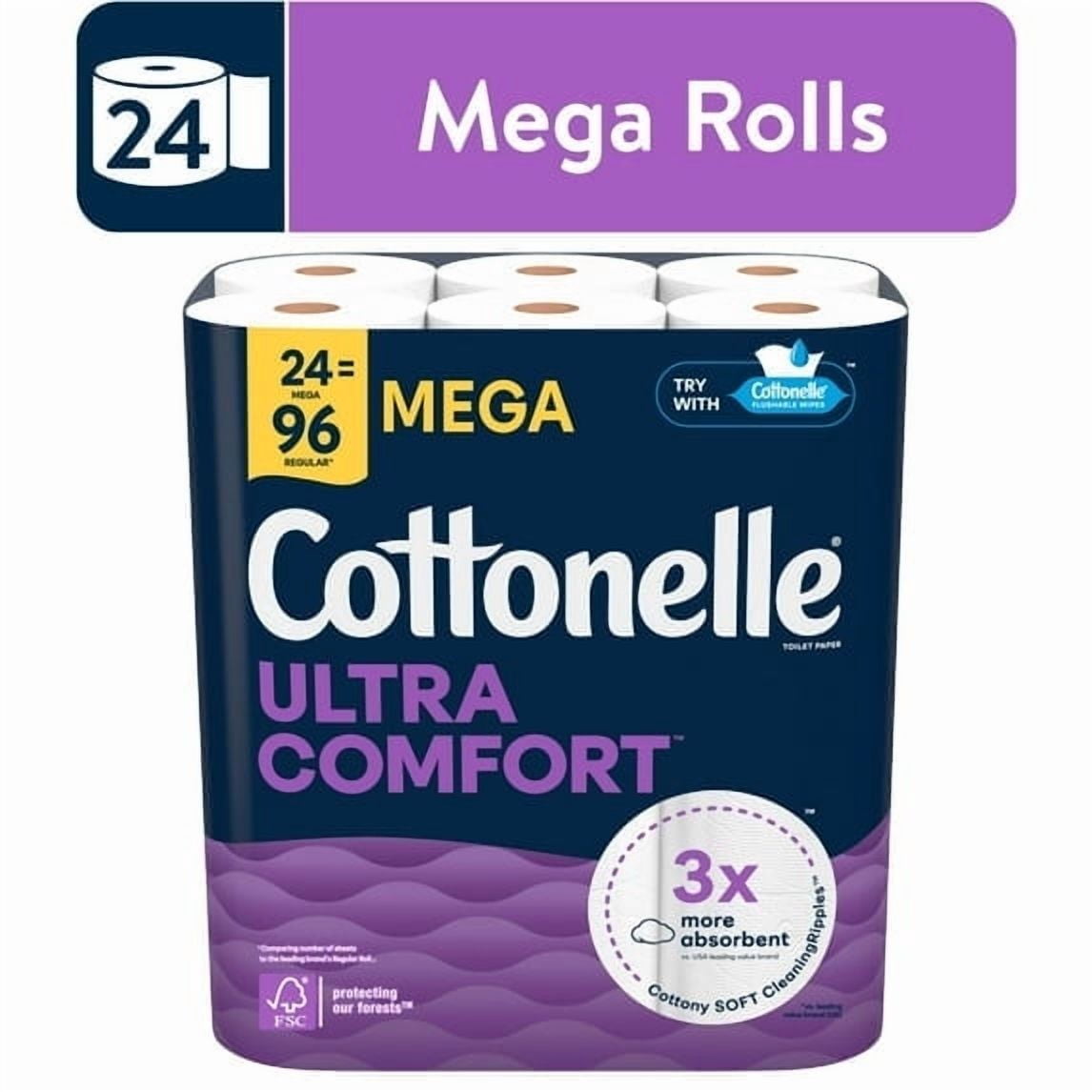 3 Packs Cottonelle Ultra Comfort Toilet Paper, Soft Toilet Tissue, 24 ...
