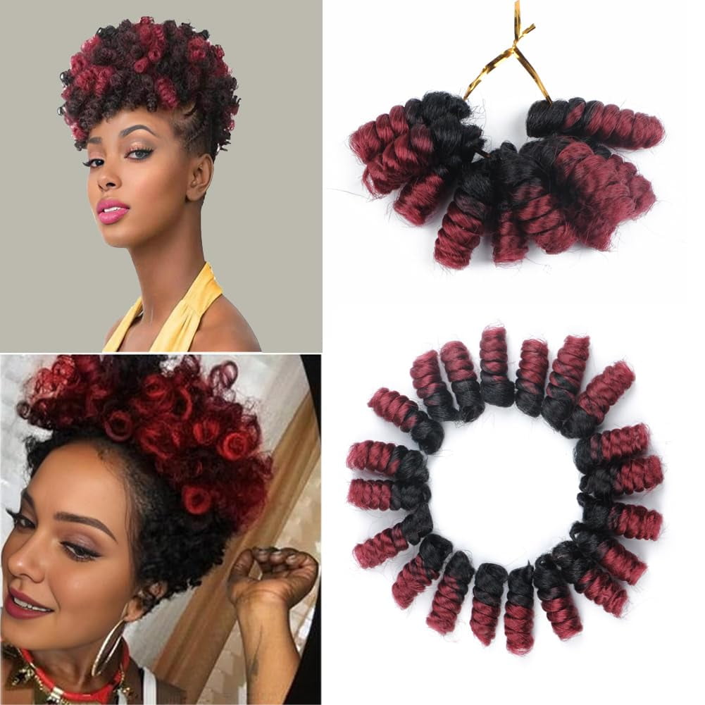 3 Packs Crochet Braids Short Crochet Braiding Bouncy Twist Spiral Curls ...