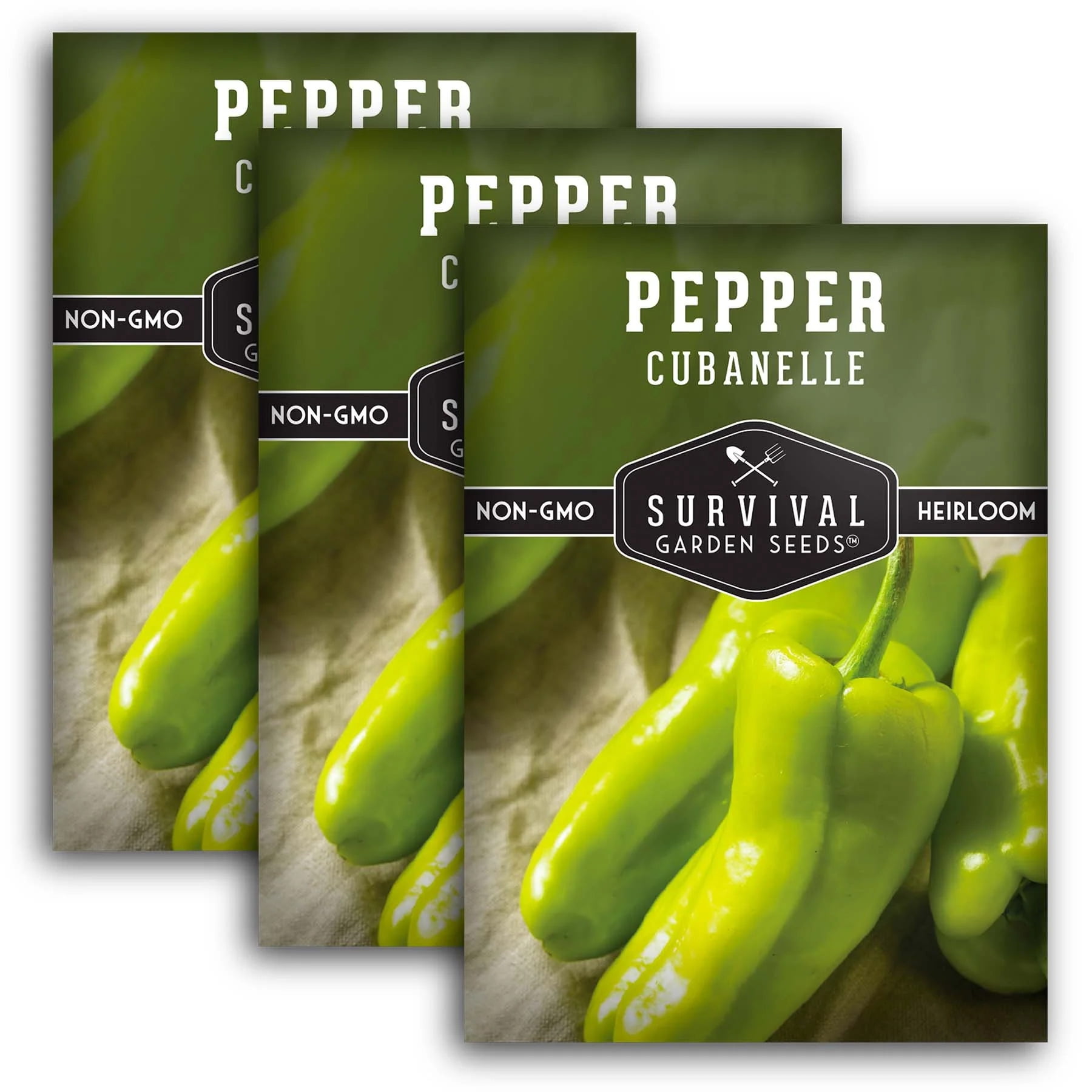 3 Packs Cubanelle Pepper Seeds - Non-GMO Heirloom Full Sun Annual ...