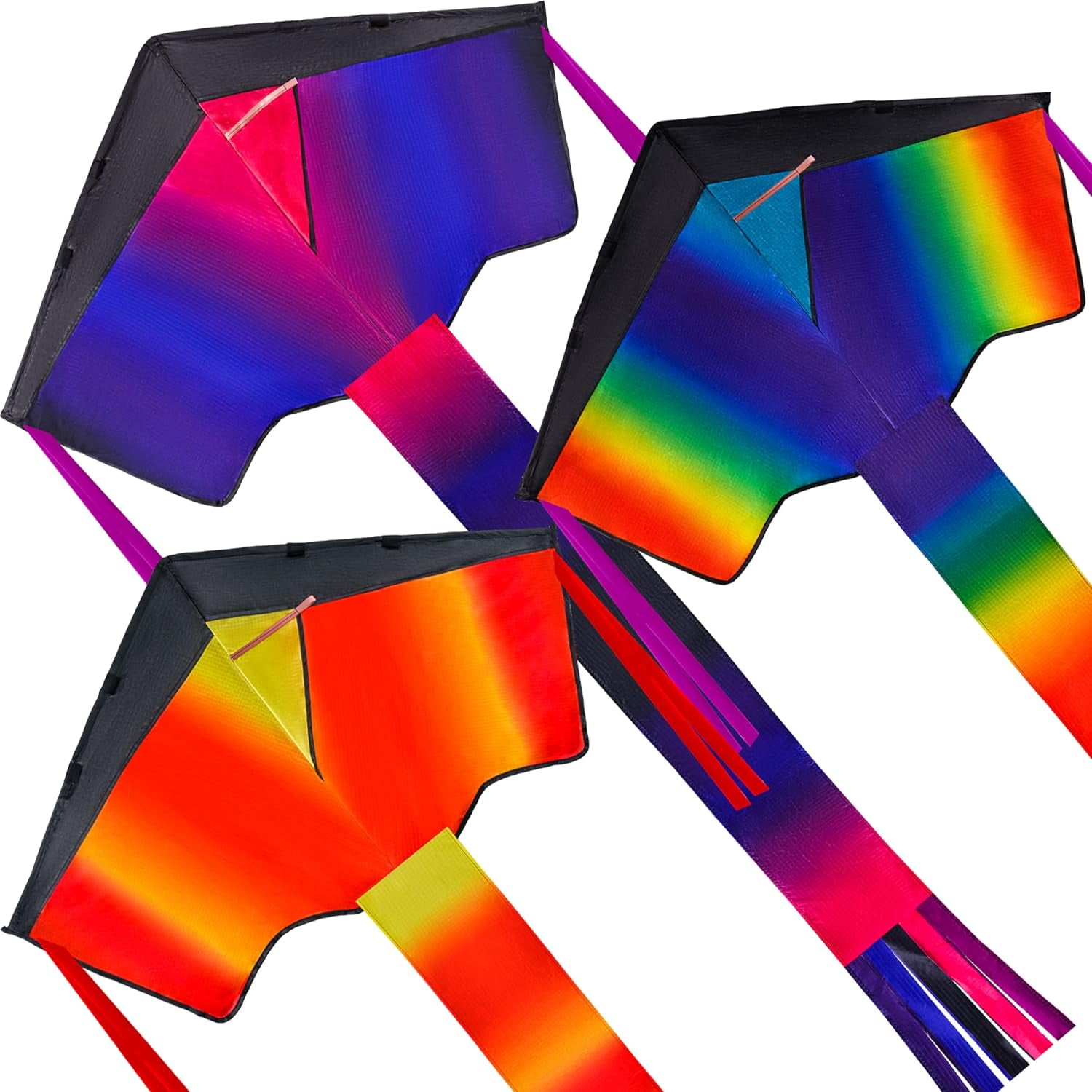 3 Packs Delta Multicolor Kite Warm and Cold Color Easy to Fly for Kids ...