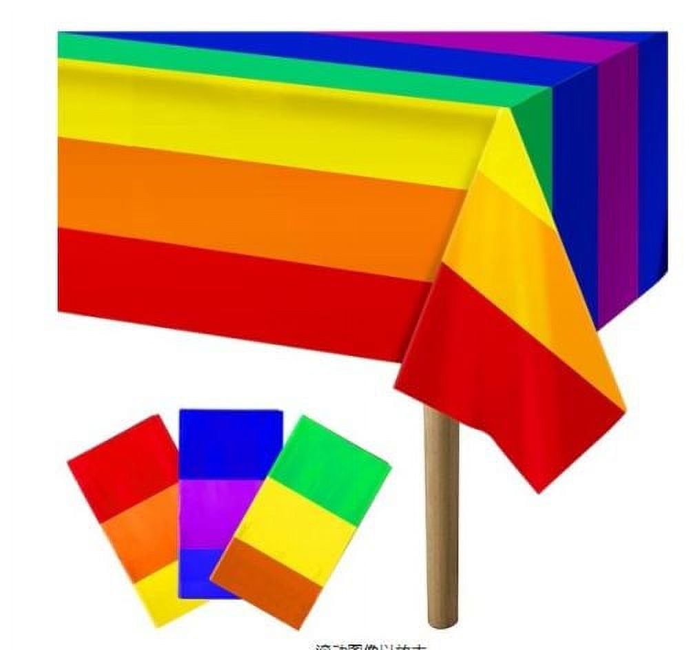 3 Packs Disposable Rainbow Tablecloth- Rainbow Theme Plastic Waterproof ...