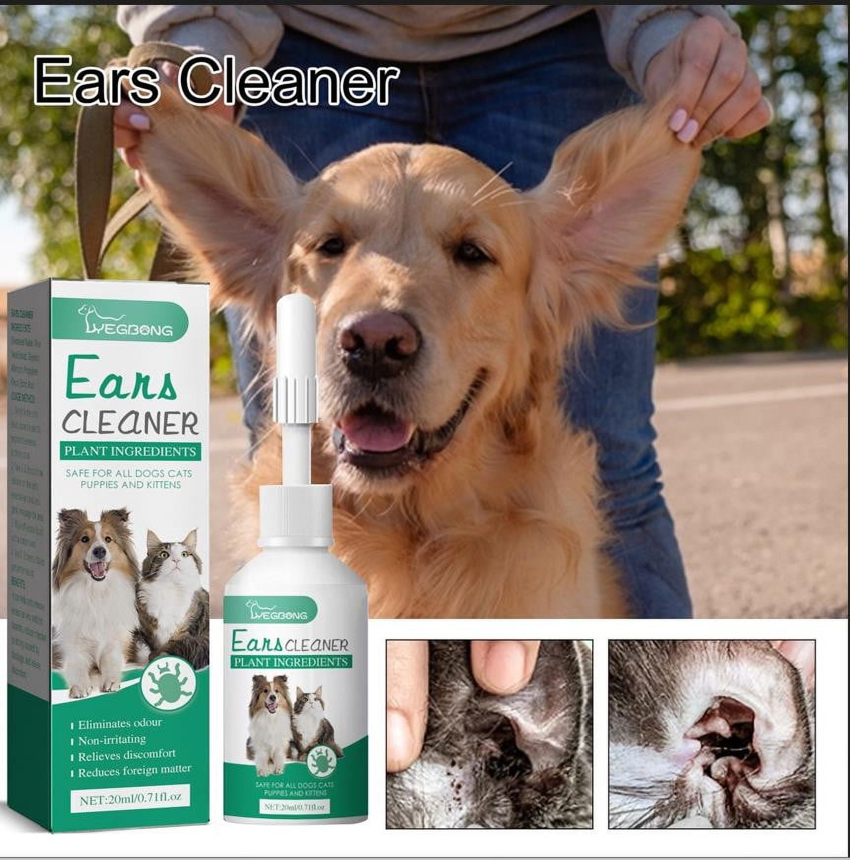 3 Packs Dog Ear Cleaner Solution 20ML - Pet Ear Wash for Dogs & Cats ...