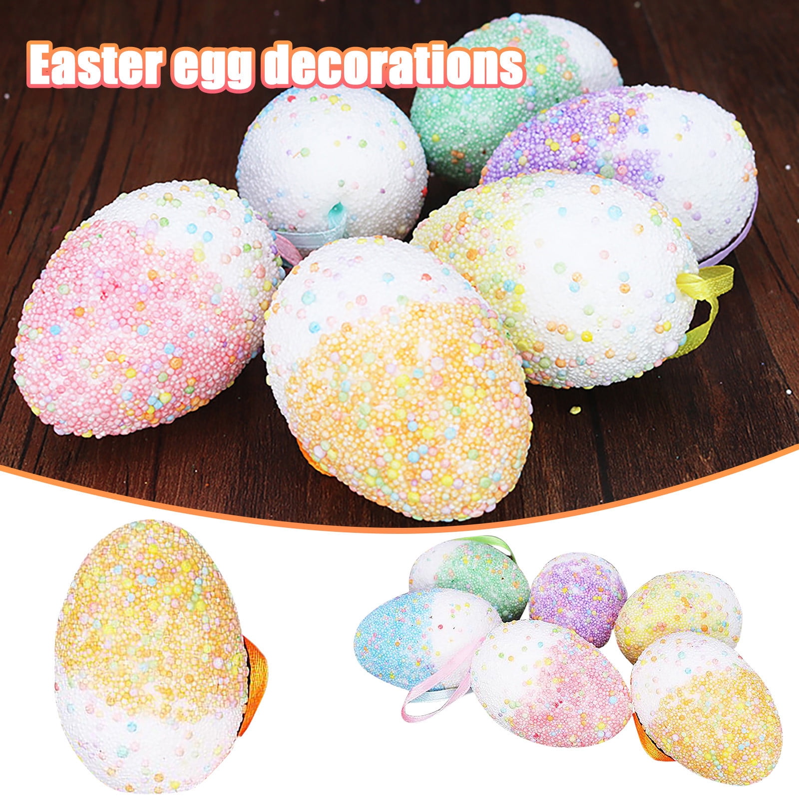 3 Packs Easter Foam Hanging Decorations 6PCS Colorful Holiday Party ...