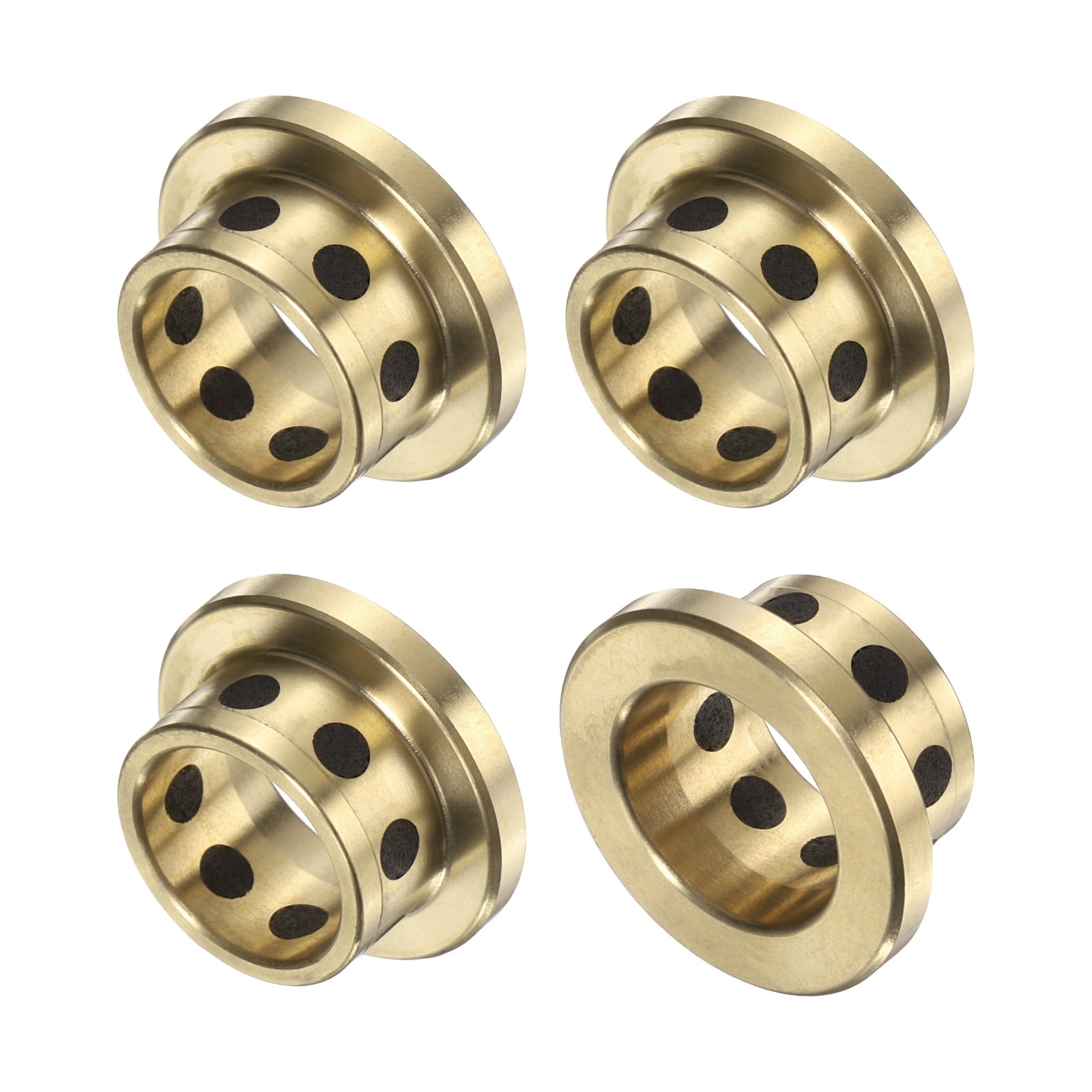 3 Packs Flange Sleeve Bearings 16mm Bore x 20mm OD x 10mm Height, Wrapped Oilless Flange ...