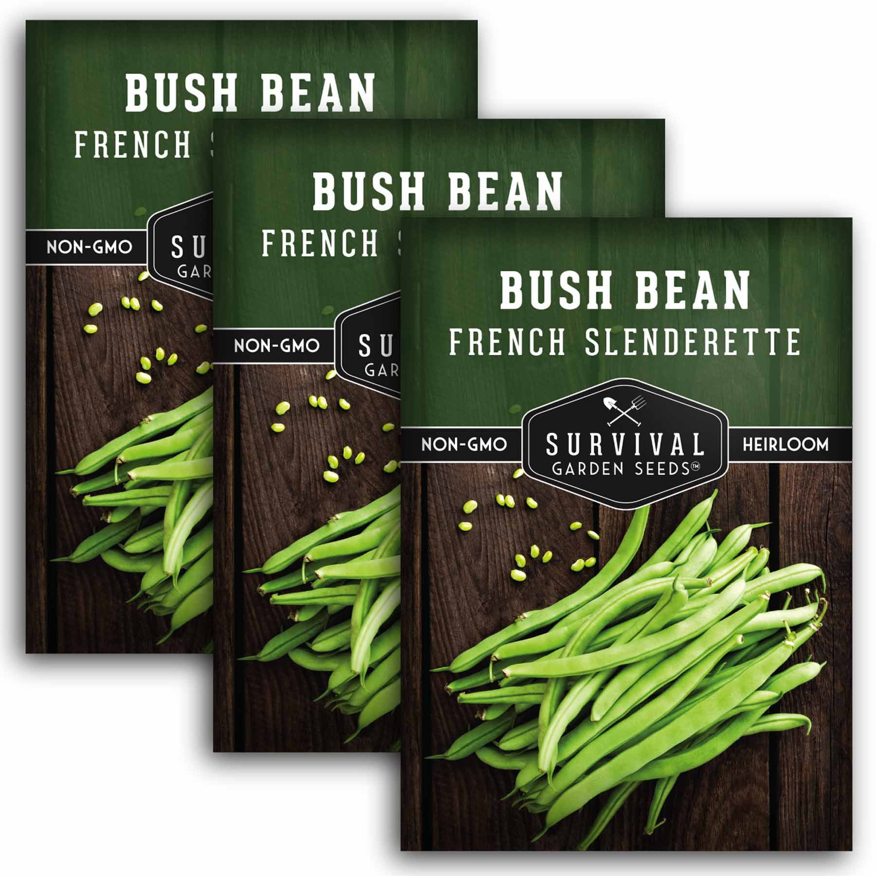 3 Packs French Slenderette Bush Bean Seeds - Haricots Verts - Non-GMO ...