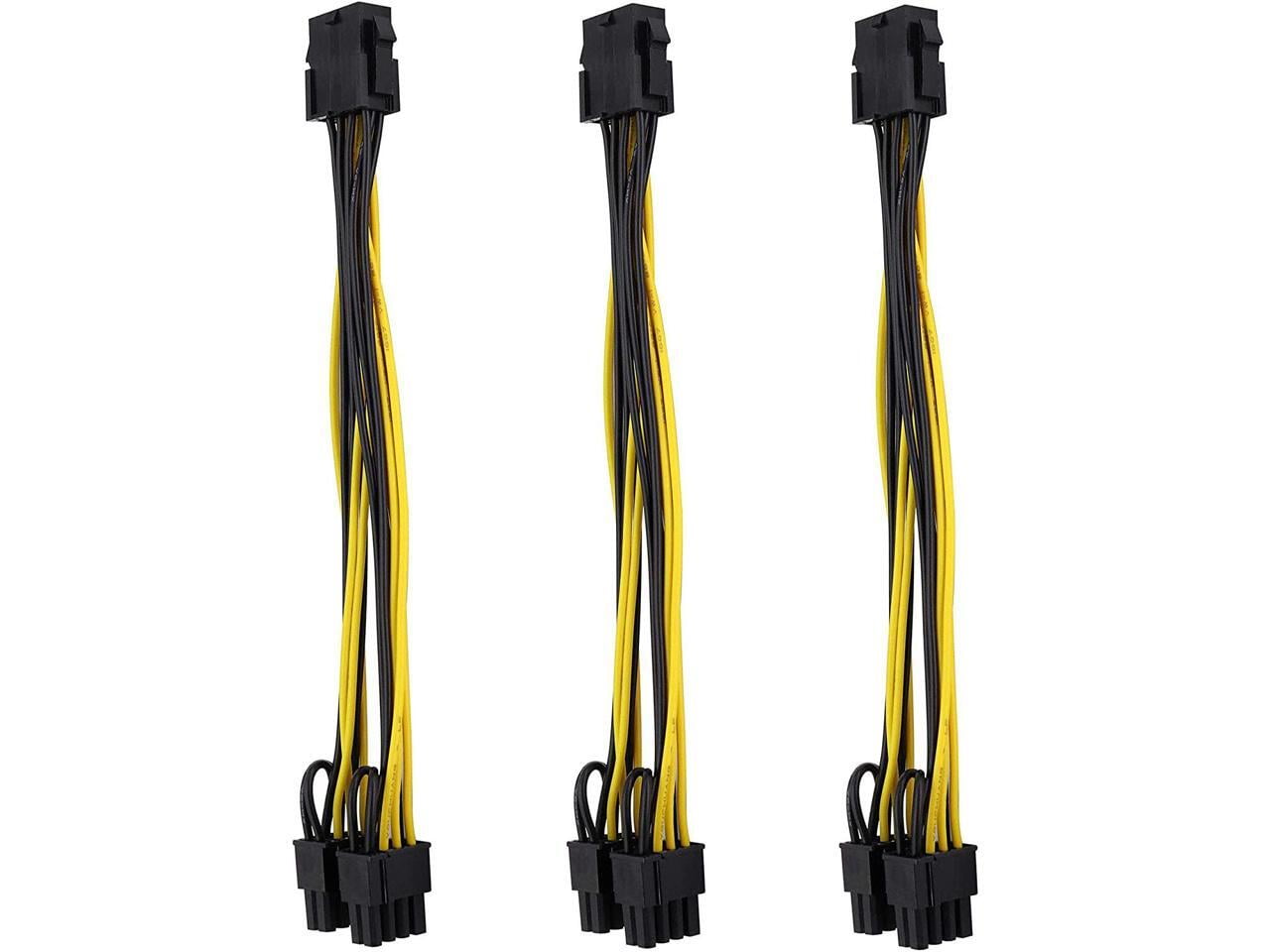 3 Packs GPU VGA PCIe 8 Pin Female to Dual 8 Pin (6+2) Male PCI Express ...