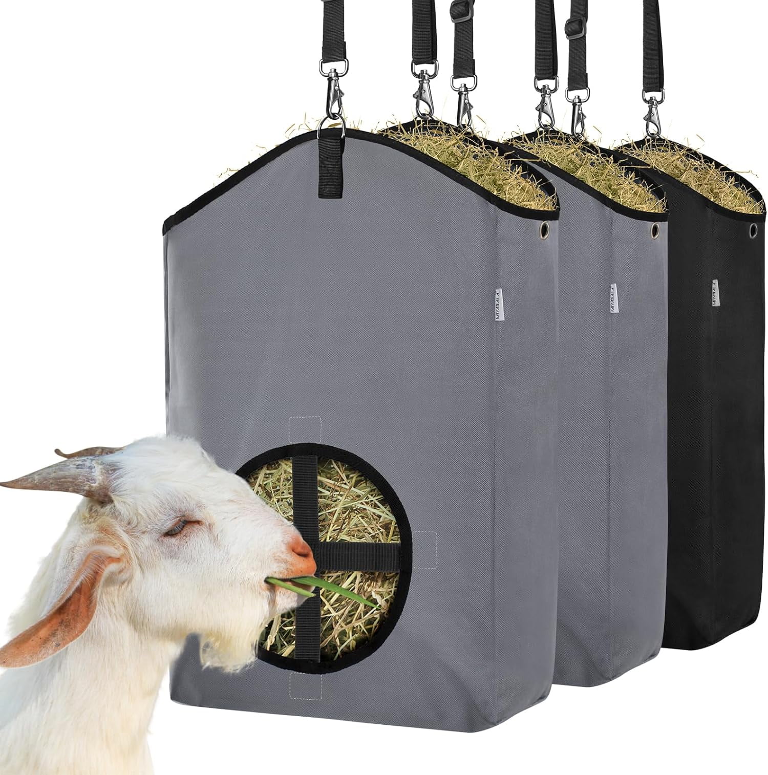 3 Packs Goat Hay Feeder,Hay Bags for Goats,Horses,Sheep, 600D Oxford ...