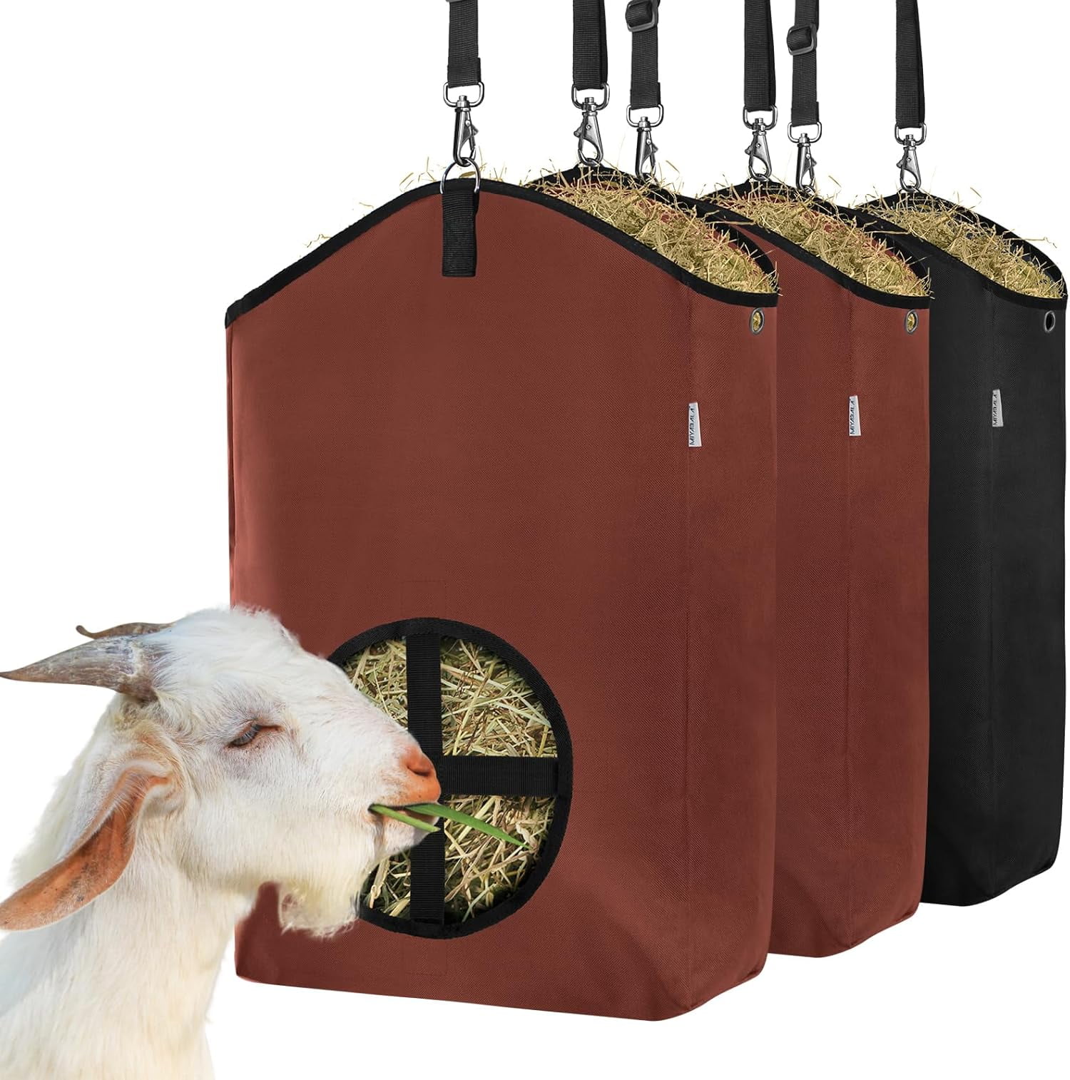 3 Packs Goat Hay Feeder,Hay Bags for Goats,Horses,Sheep, 600D Oxford ...