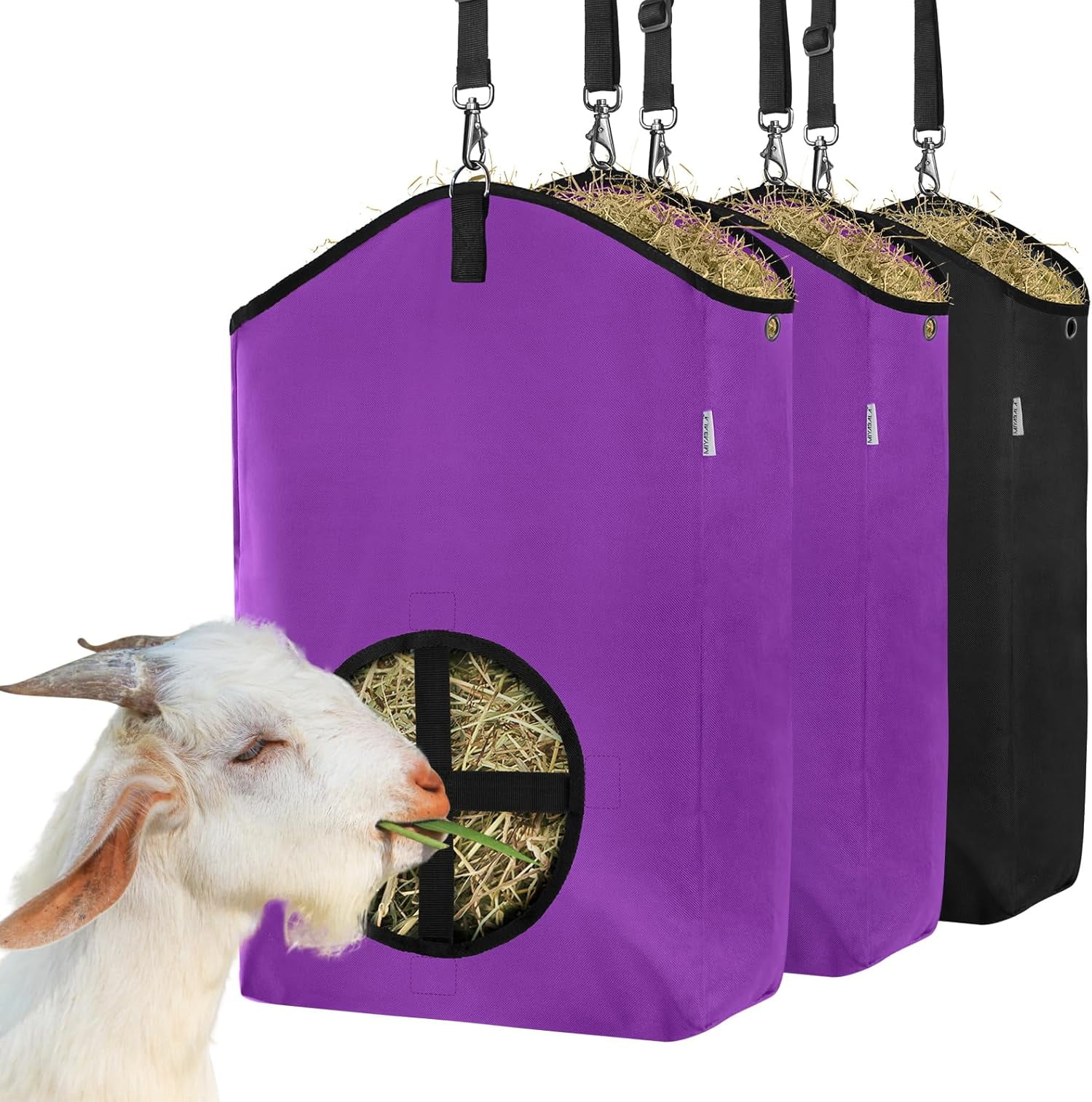 3 Packs Goat Hay Feeder,Hay Bags for Goats,Horses,Sheep, 600D Oxford ...