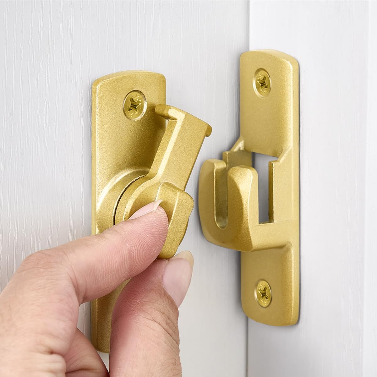 3 Packs Gold 90/180 Degree Flip Barn Door Lock, Protect Privacy ...