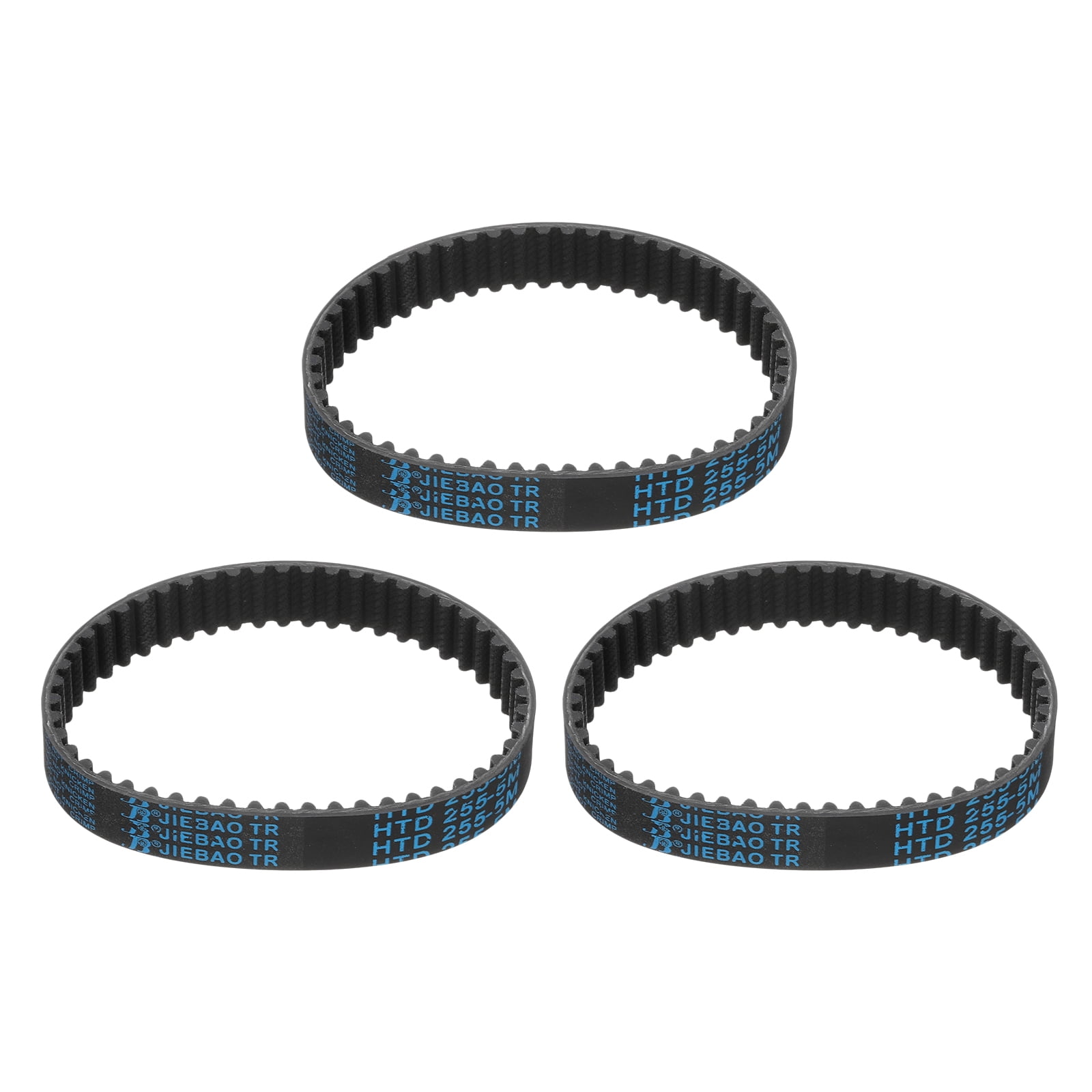 3 Packs HTD-5M Rubber Timing Belt 51 Teeth, 255mm Pitch Length, Closed ...