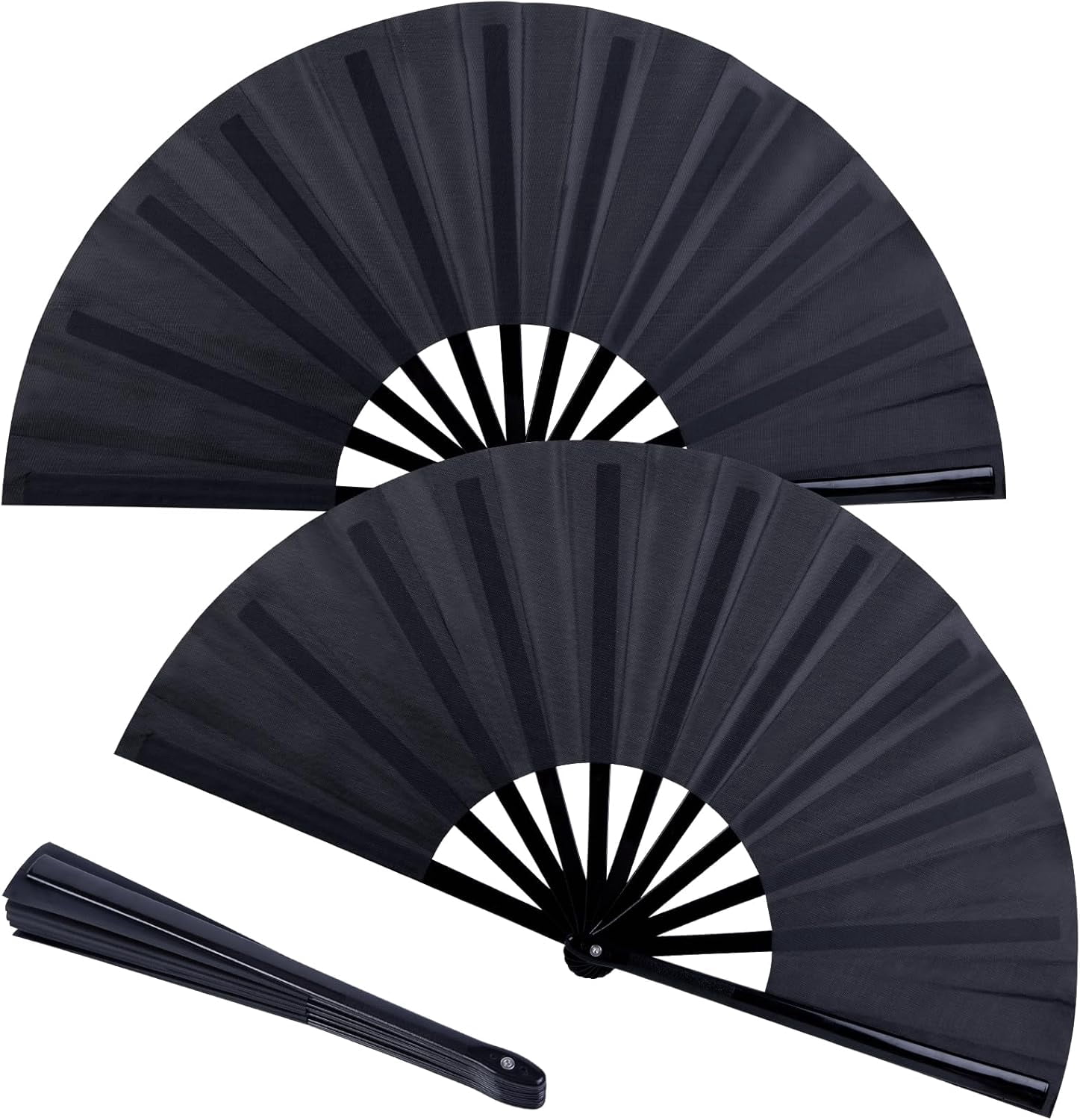 3 Packs Hand Fan Foldable, 13 Inch Black Rave Fan for Line Dancing ...