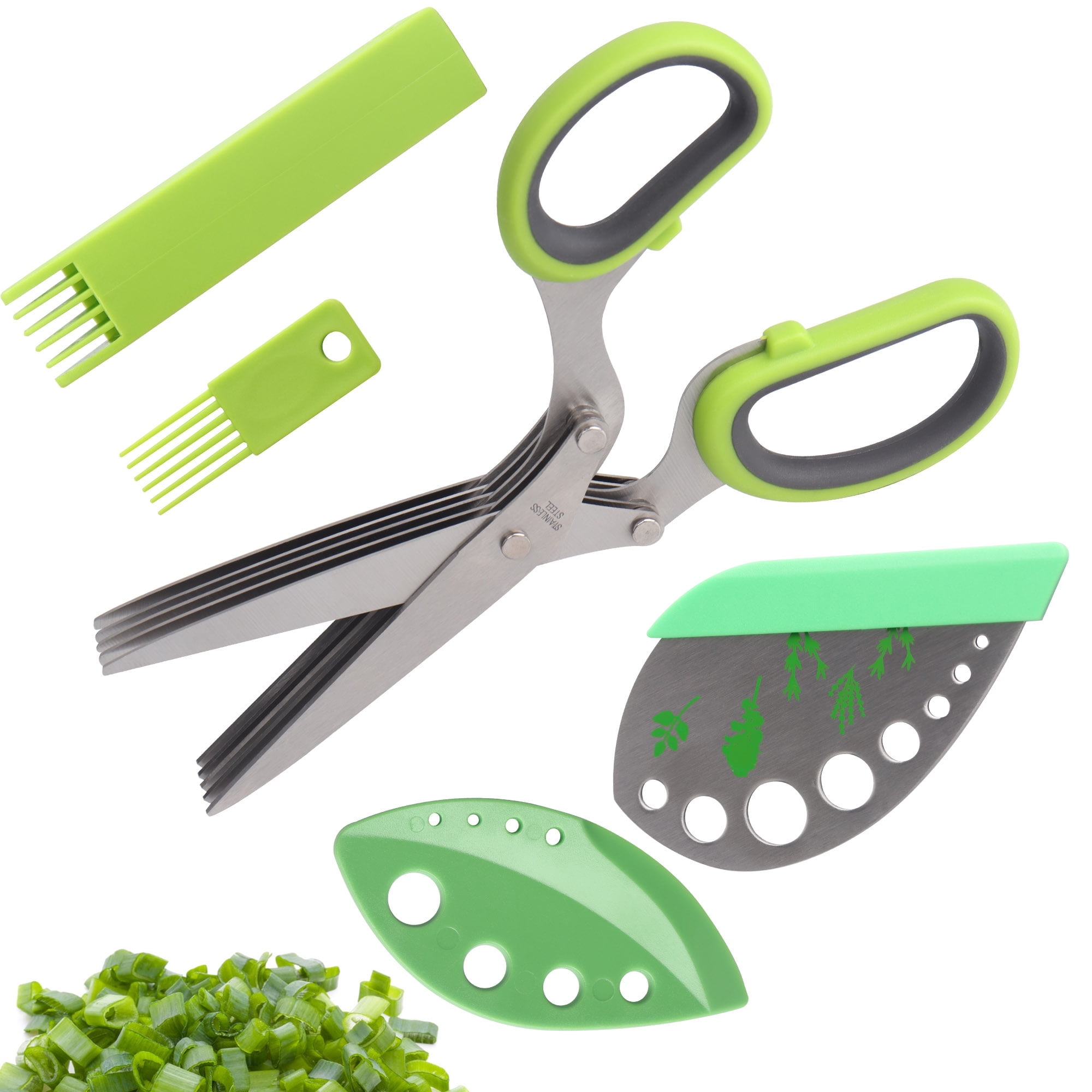 3 Packs Herb Scissors Set - 5 Blades Herb Scissors with Herb Stripper ...