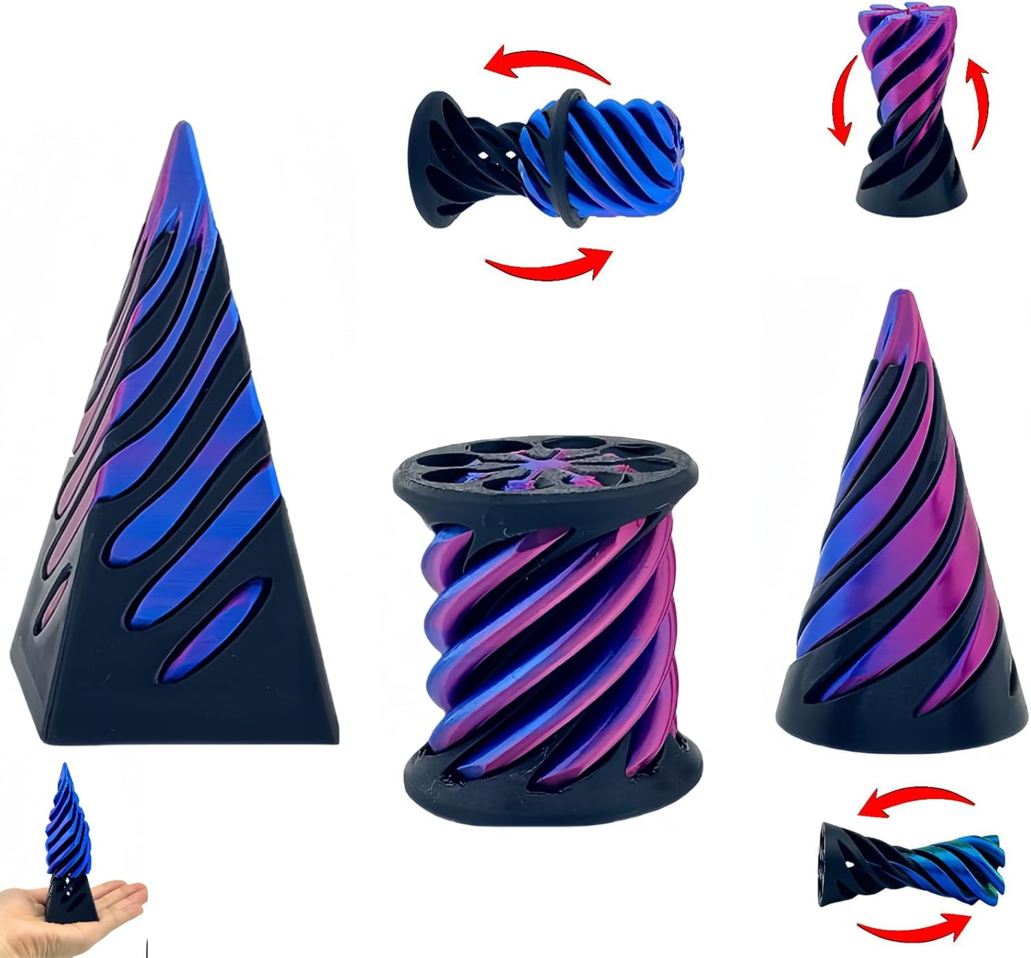 3 Packs Impossible Cone,Spiral Cone Fidget Toy,Impossible Cones ...