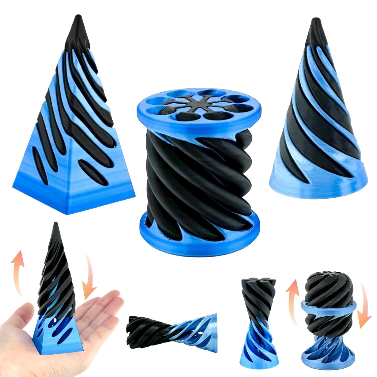 3 Packs Impossible Cone,Spiral Cone Fidget Toy Impossible Pyramid ...