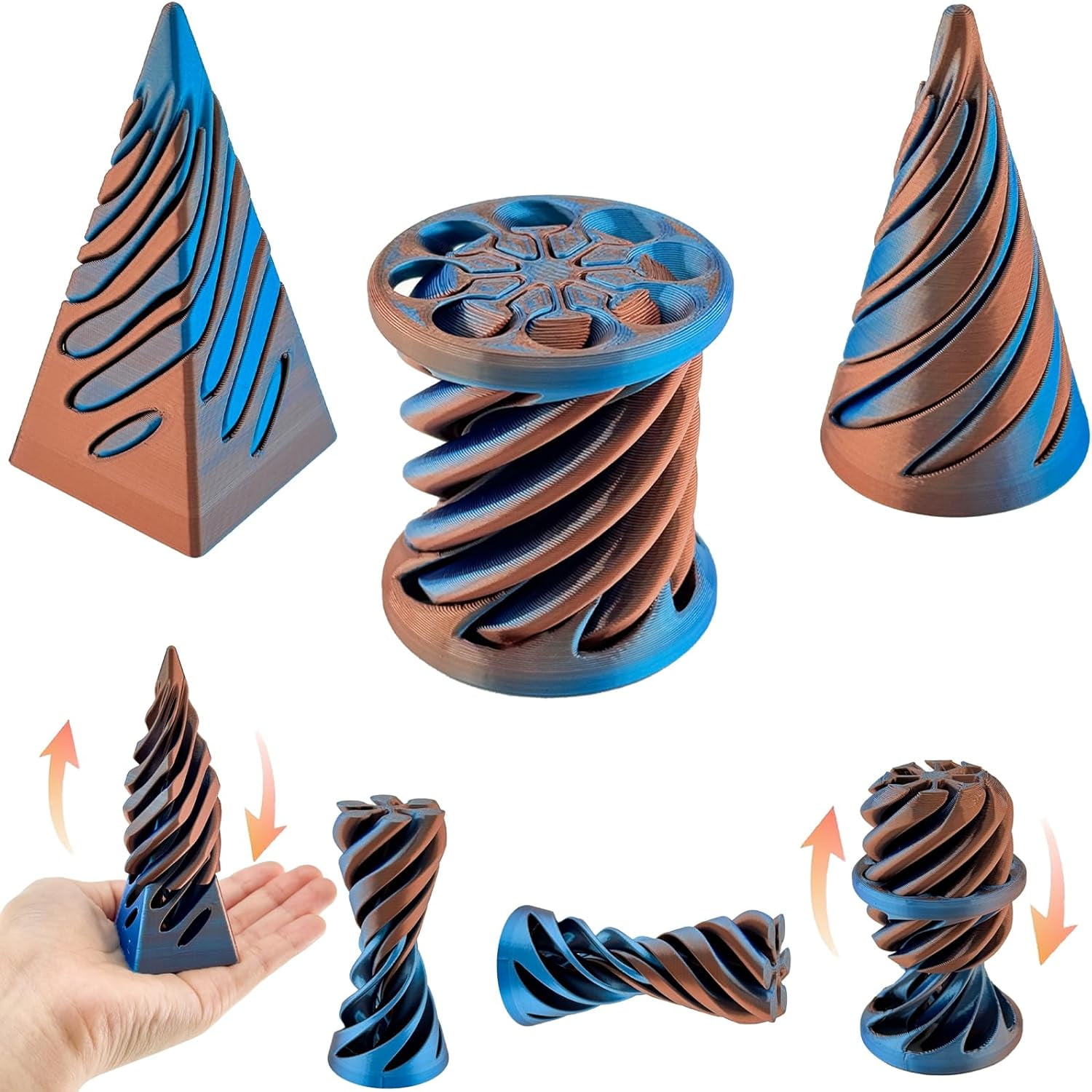 3 Packs Impossible Cone,Spiral Cone Fidget Toy Impossible Pyramid ...