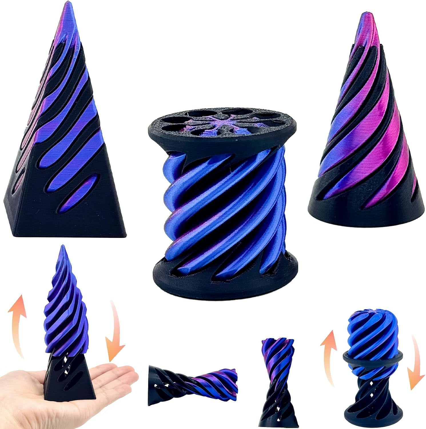 3 Packs Impossible Cone,Spiral Cone Fidget Toy Impossible Pyramid ...