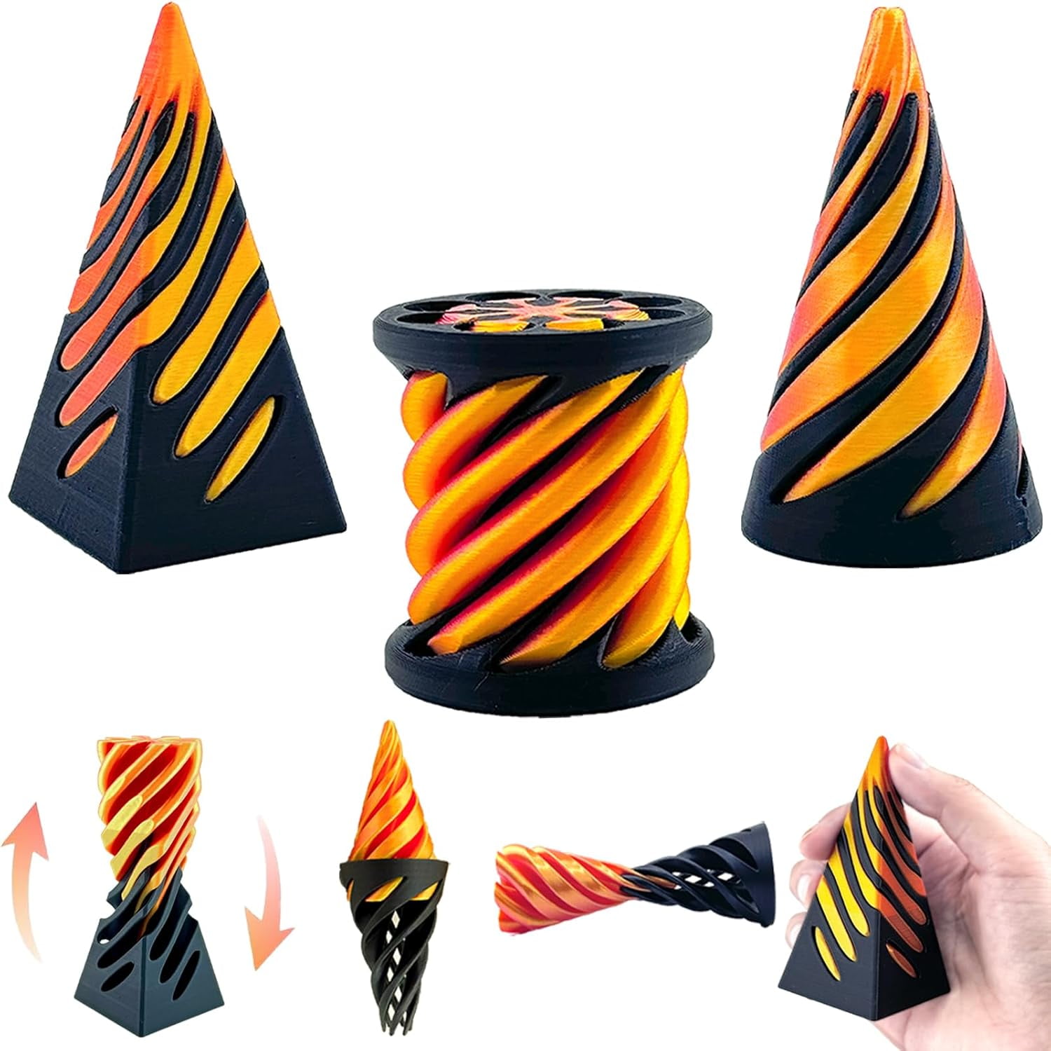 3 Packs Impossible Cone,Spiral Cone Fidget Toy Impossible Pyramid ...