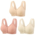 3 Packs Jelly Bras for Women Full Coverage Front Closure Wireless ...