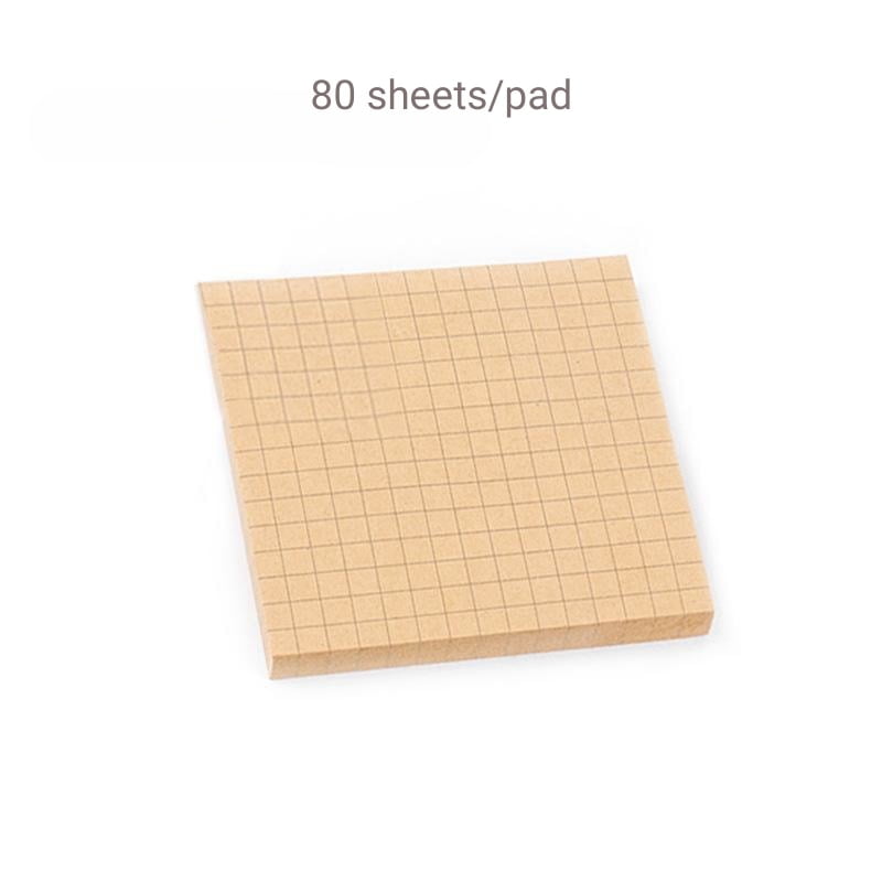 3 Packs Kraft Paper Sticky Note Pad, Memo Note Pad With Grids Lines ...