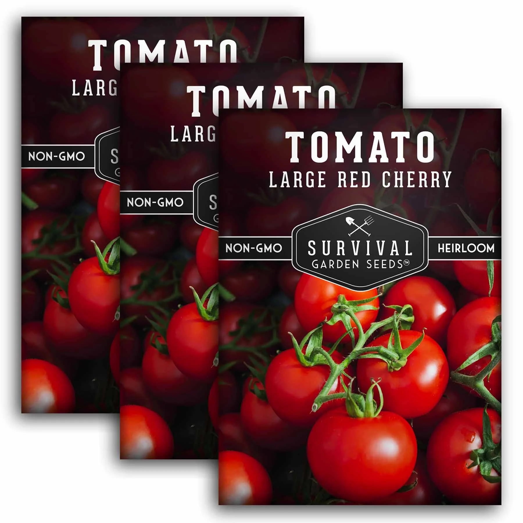3 Packs Large Red Cherry Tomato Seed - Non-GMO Heirloom Full Sun Annual ...