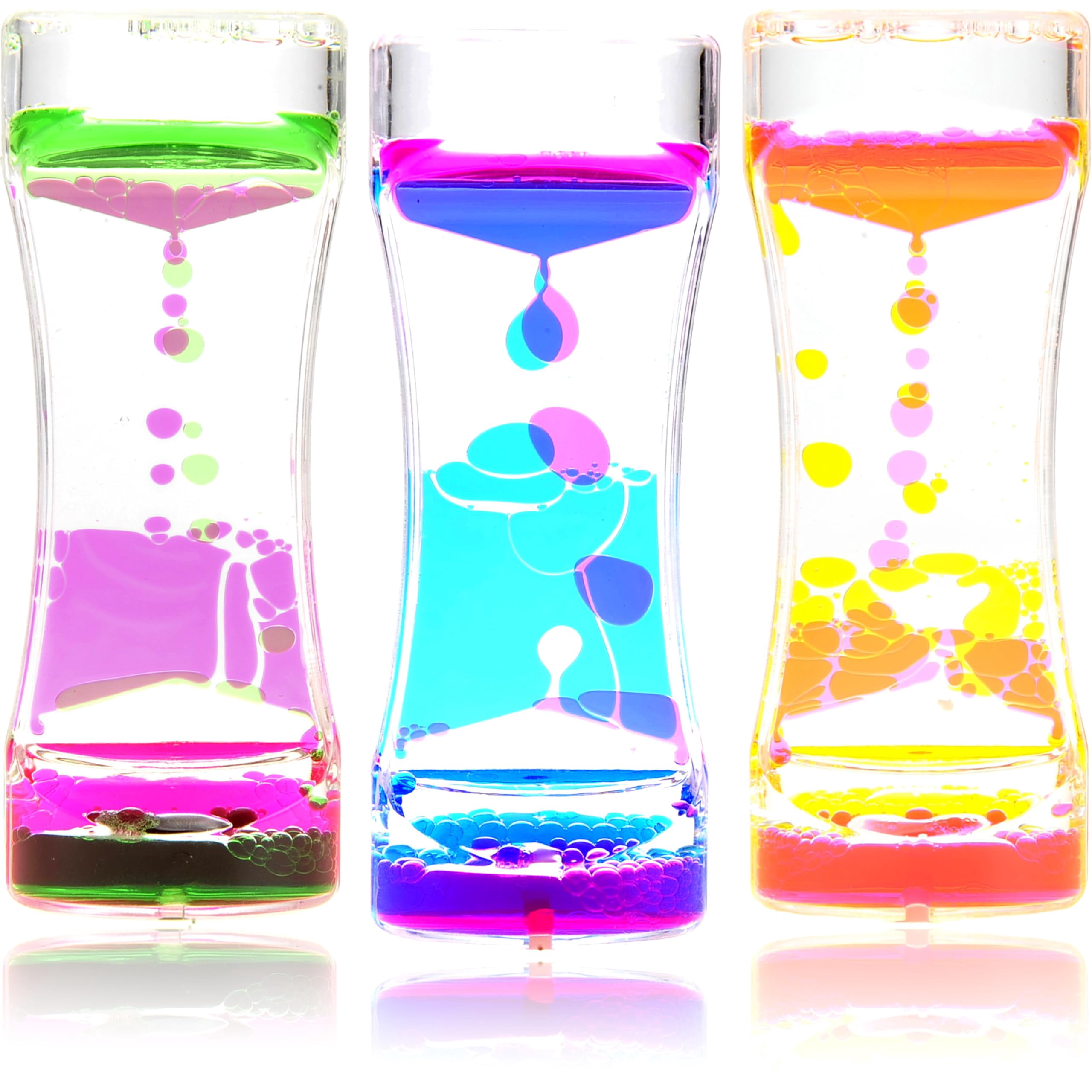 3 Packs Liquid Motion Bubblers Sensory Toys, Liquid Bubble Timer Fidget ...