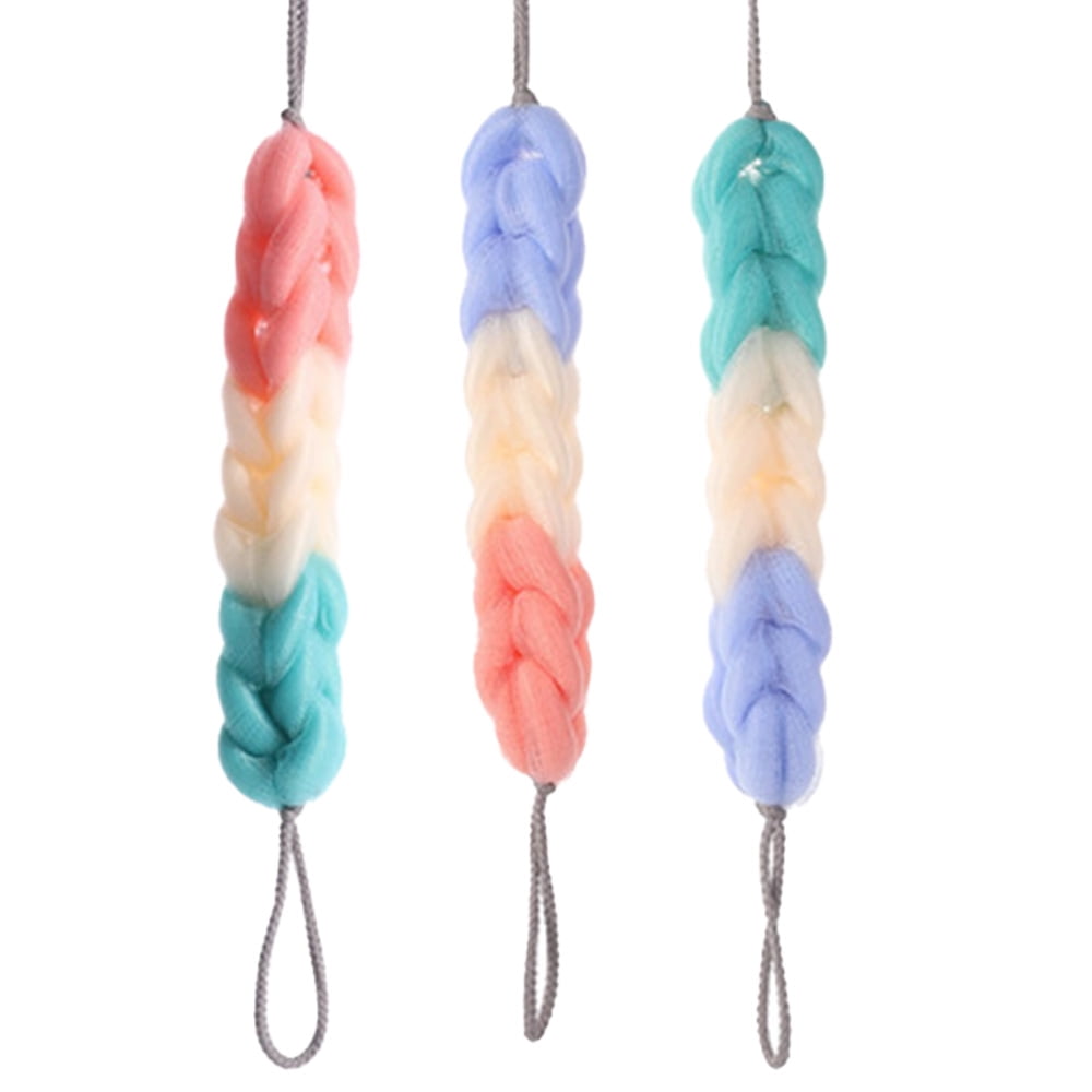 3 Packs Long Stretch Back Sponge with Rope Shower Mesh Sponge ...