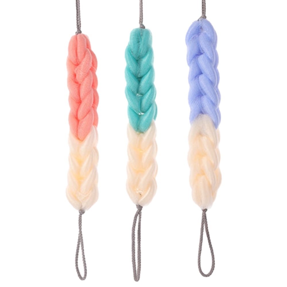 3 Packs Long Stretch Back Sponge with Rope Shower Mesh Sponge ...