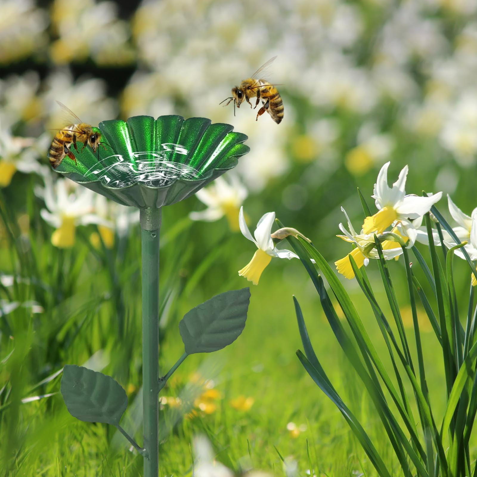 3 Packs Metal Bee Water Feeder for Garden Pollinator Friendly Insect ...