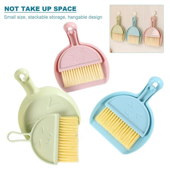 3 Packs of Mini Little Broom and Dustpan, Small Dustpan and Brush Set ...
