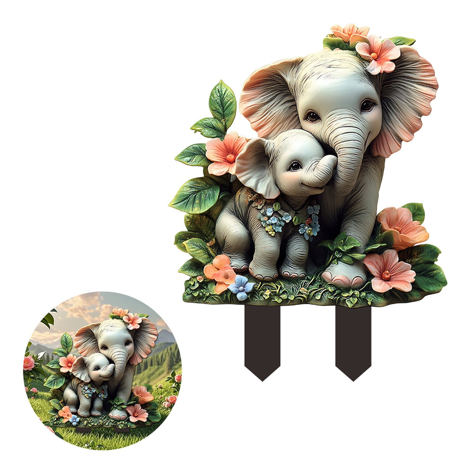 3 Packs Mother's Day Elephant Family Acrylic Yard Decoration Outdoor ...