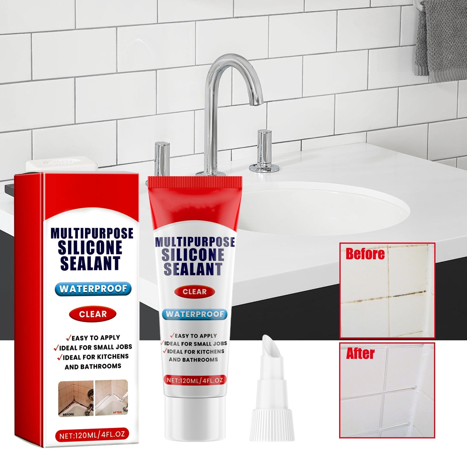 3 Packs Multi Functional Sealant 120ml Waterproof Kitchen Bathroom Tile ...