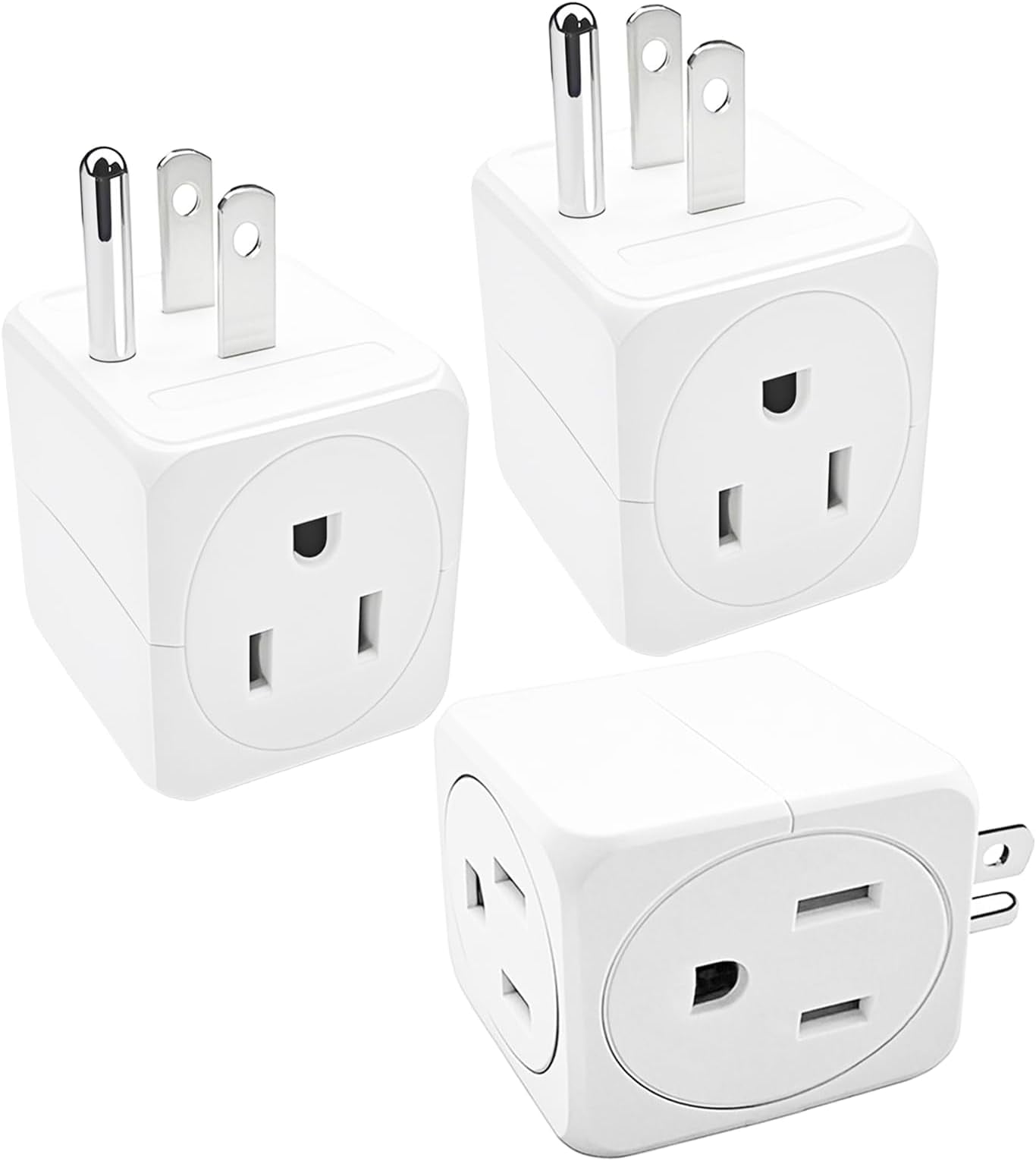 3 Packs Multi Plug Outlets Extender - Electrical Wall Splitter 3 Outlet ...