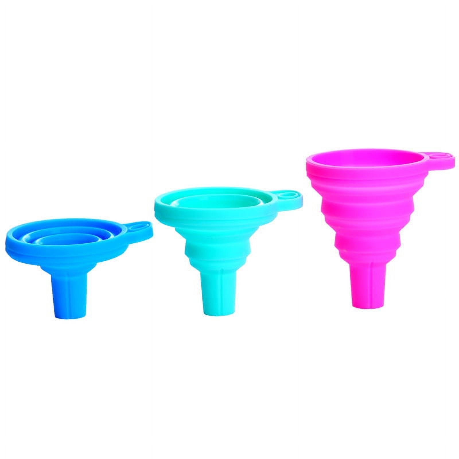 3 Packs Of Silicone Collapsible Funnels Retractable Long Neck Funnels ...