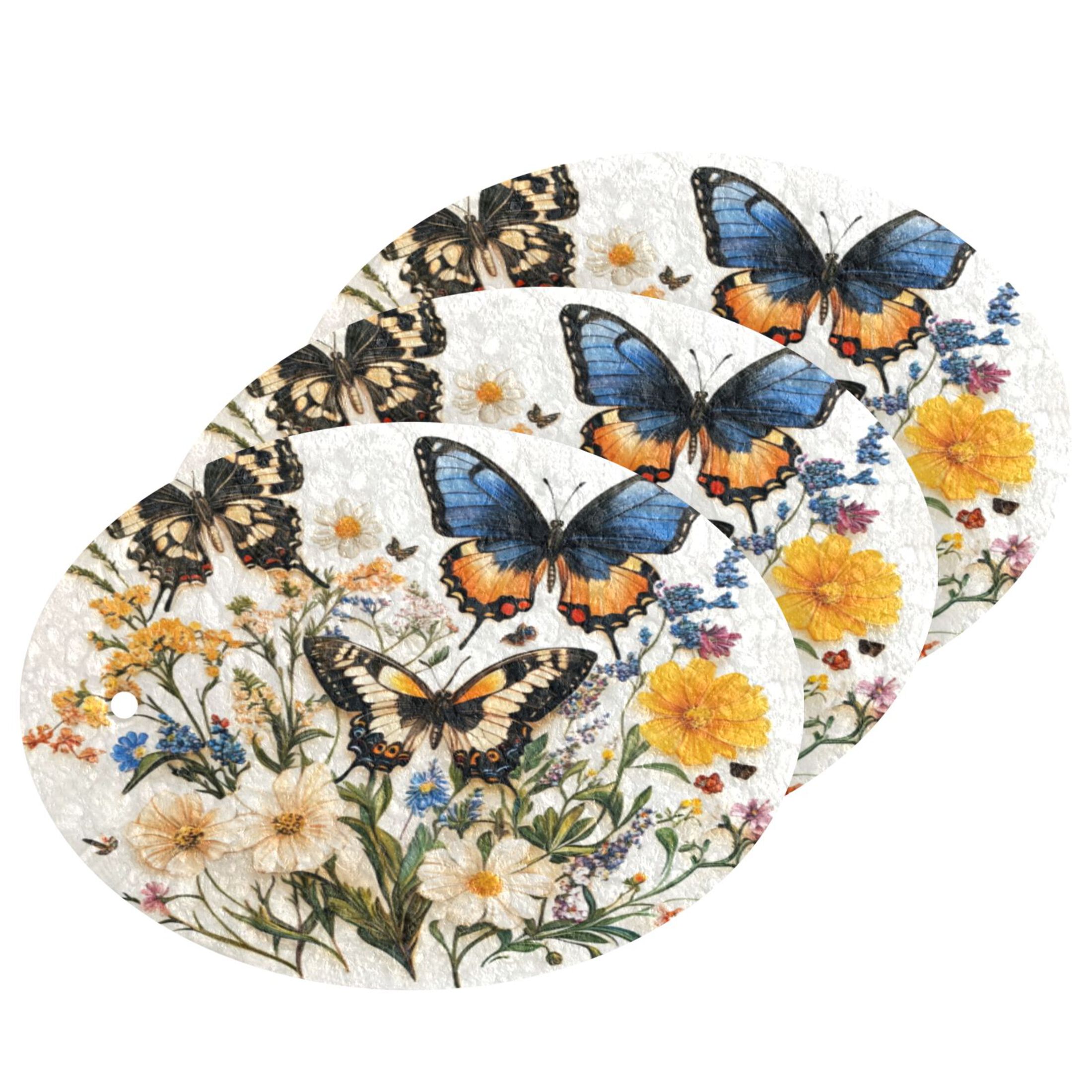 3 Packs Of Wood Pulp Cotton Dishwashing Sponge 3.54x2.56 Inch ...