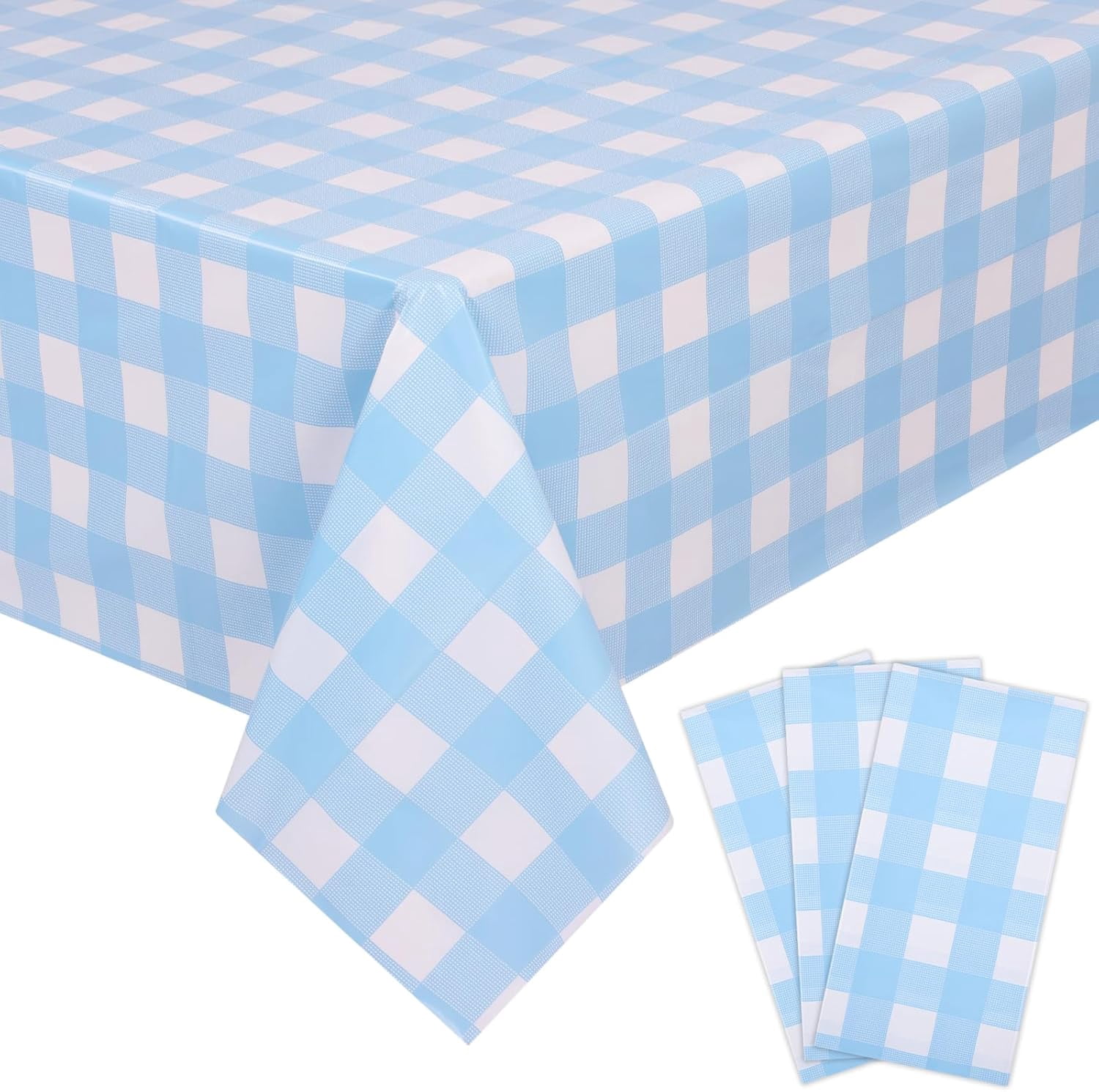 3 Packs Pink Gingham Tablecloth Pink and White Checkered Tablecloths 54 ...