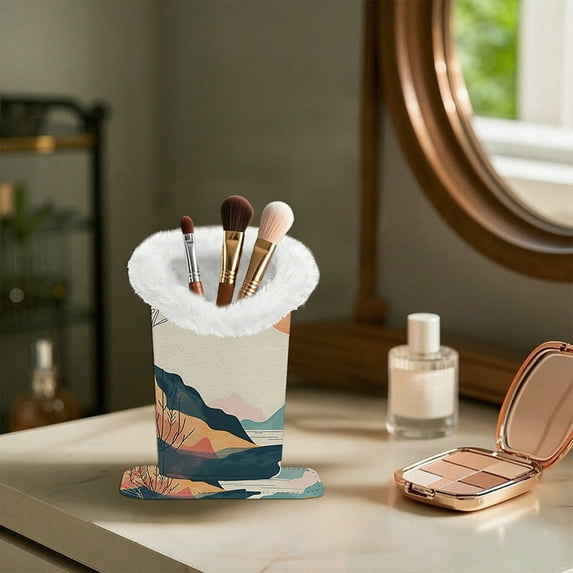 3 Packs Plush Makeup Brush Organizer Storage Box, Dressing Table ...