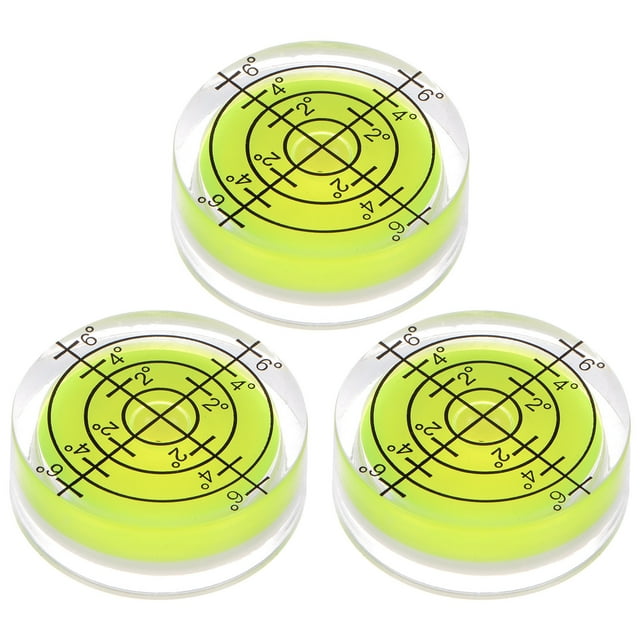 3 Packs Round Bubble Level 32x12mm Mini Circular Bullseye Spirit Levels ...