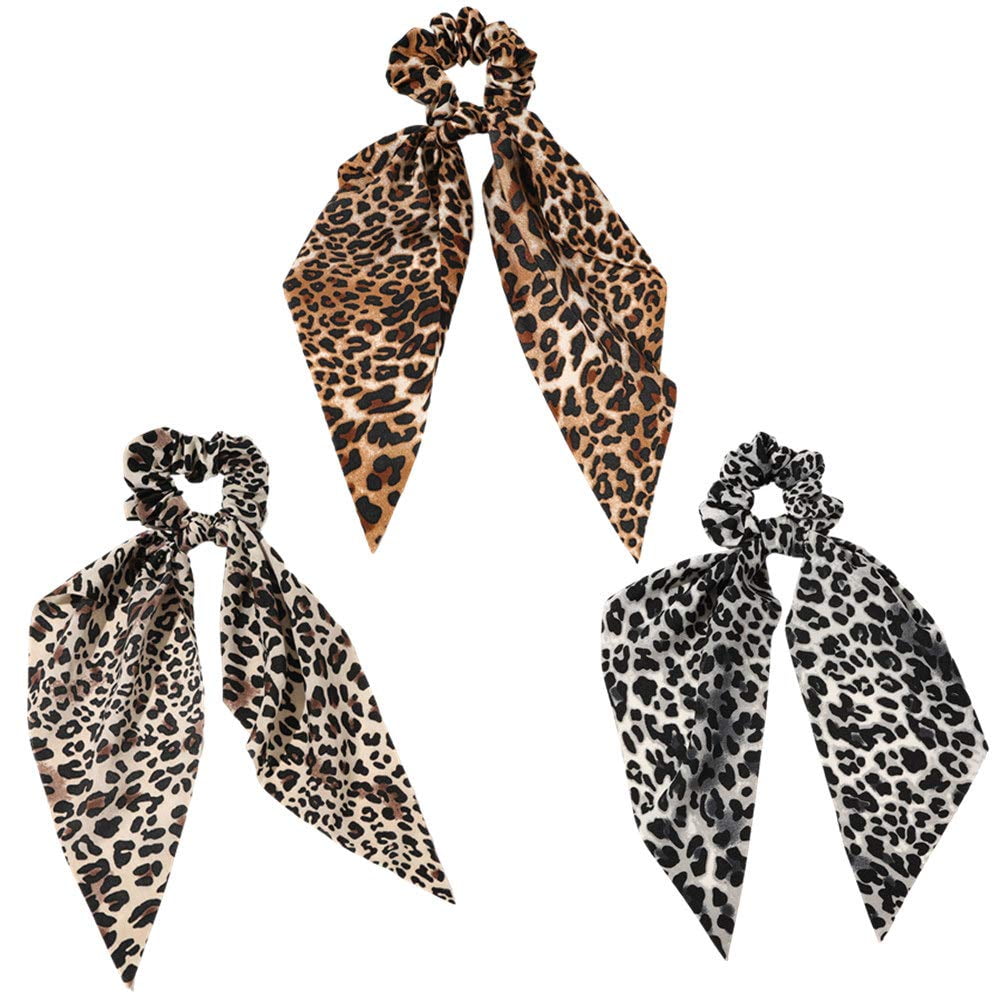 3 Packs Scarf Scrunchies, Polka Dot Daisy Flower Hair Scarf Scarves ...