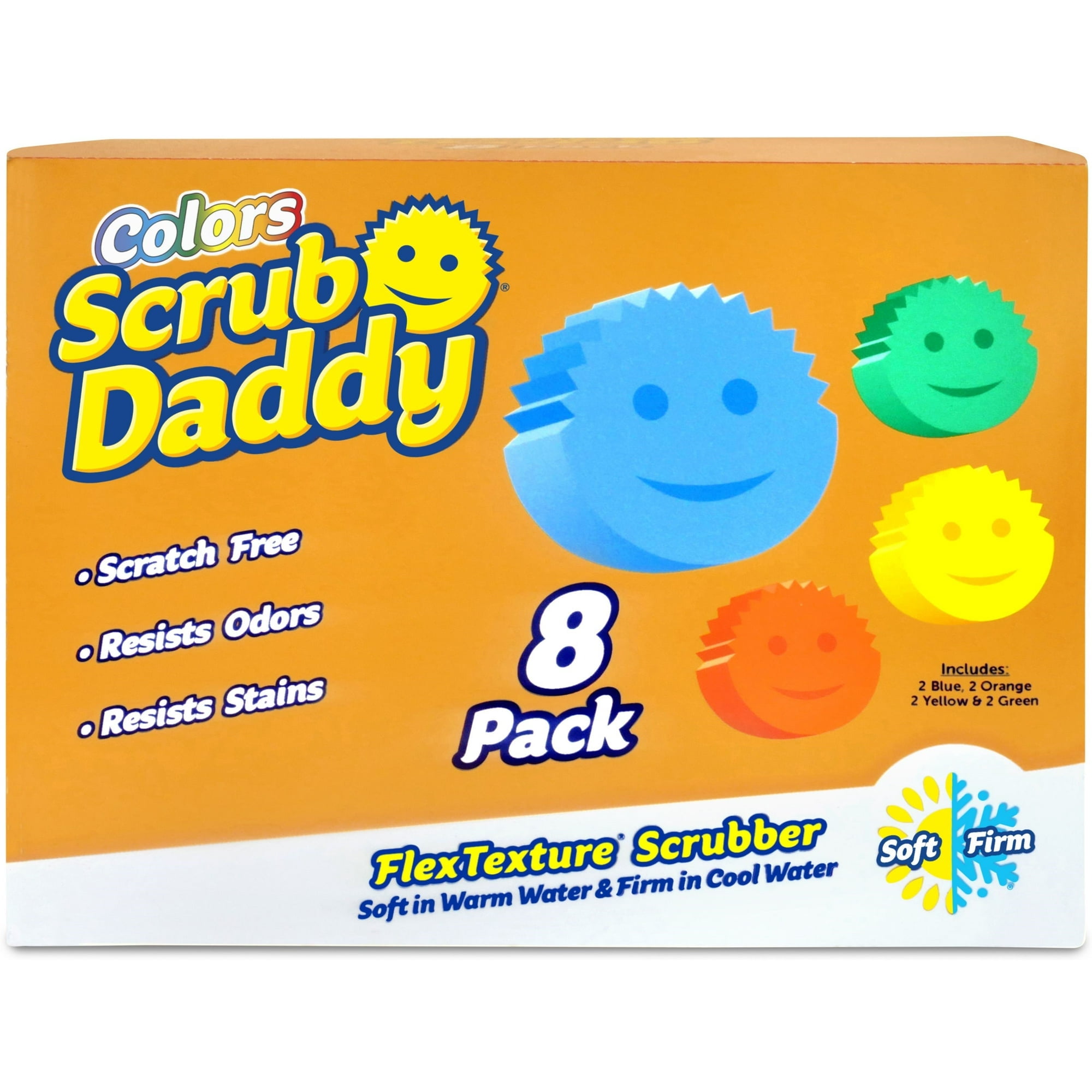 (3 Packs) Scrub Daddy Colors 8ct Sponges - Box - Walmart.com