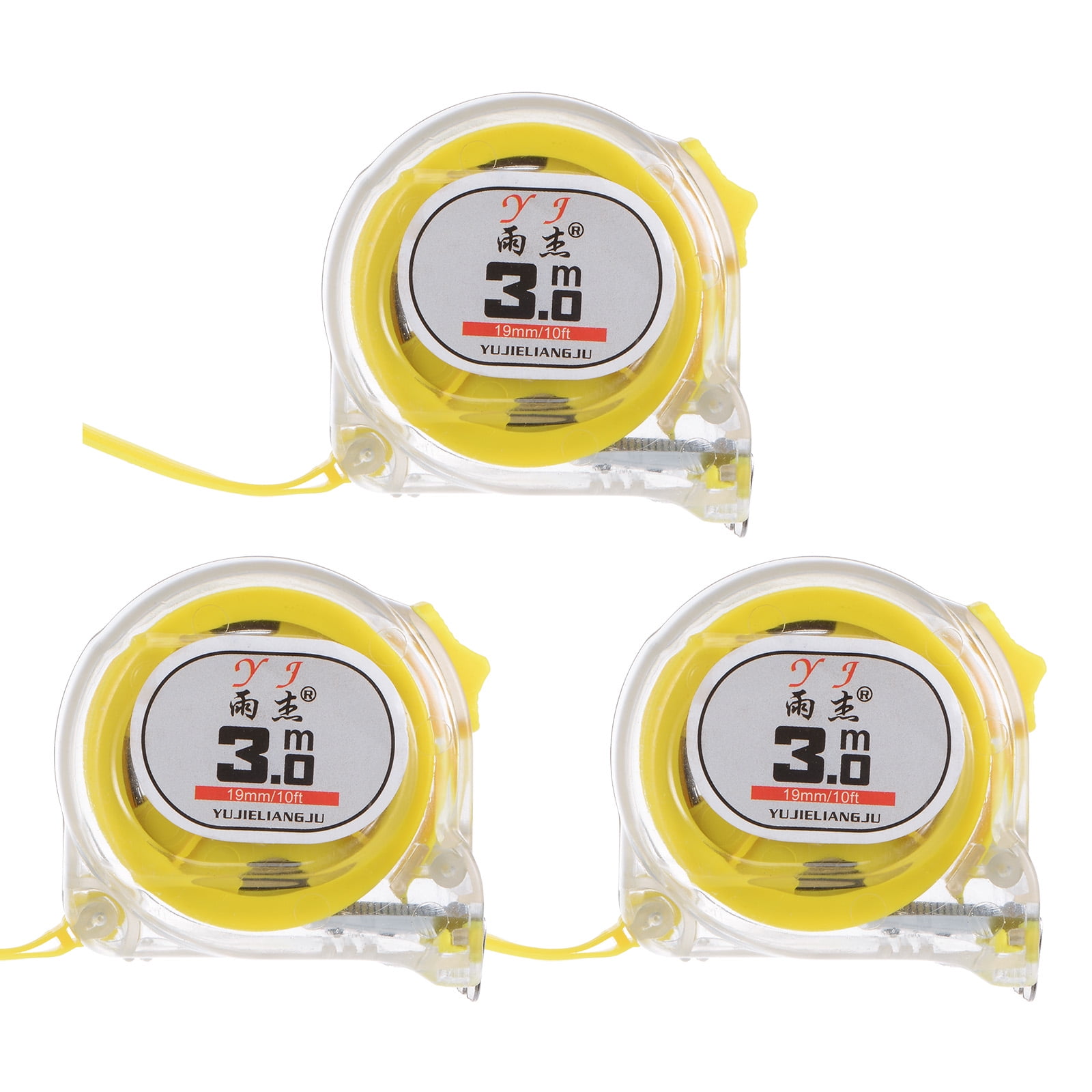 3 Packs Self-Lock Tape Measure 3 Meters Metric Ruler Stainless Steel ...